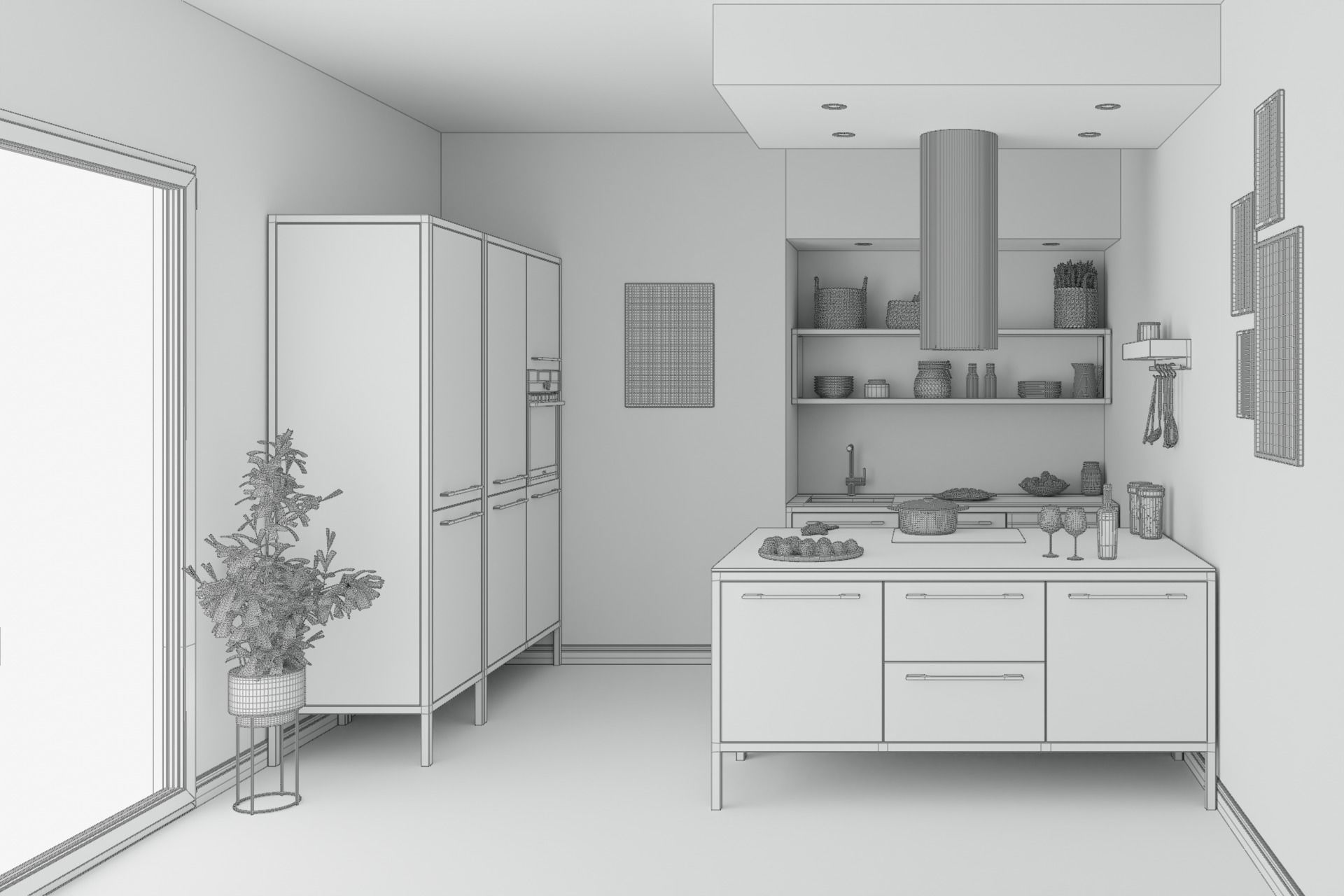 Mini Kitchen - Fantin Frame Kitchen 3D model | CGTrader