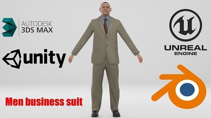 3D model Businessman suit VR / AR / low-poly | CGTrader