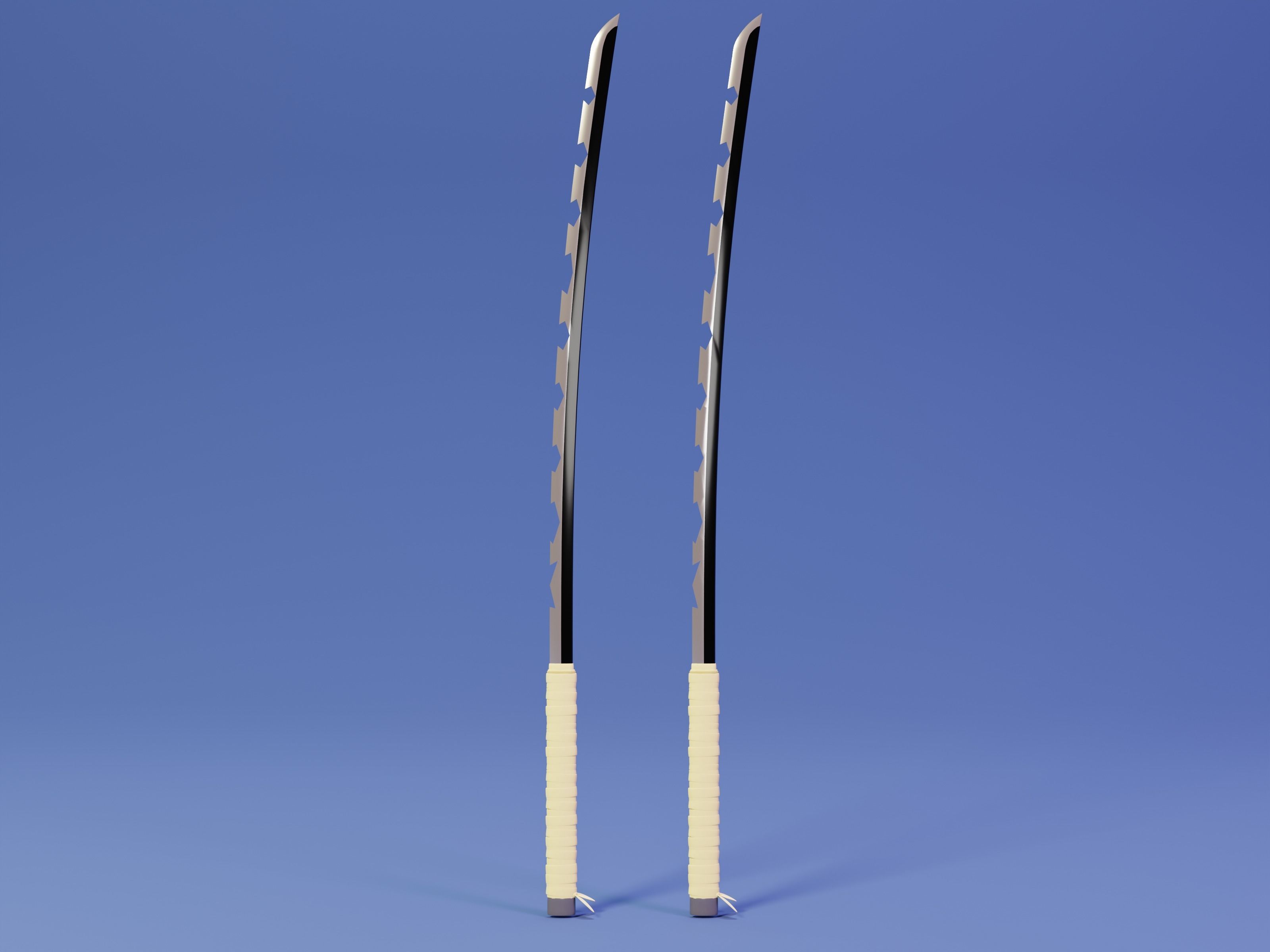 Inosuke Sword - Demon Slayer kimetsu no yaiba Low-poly 3D model 3D ...