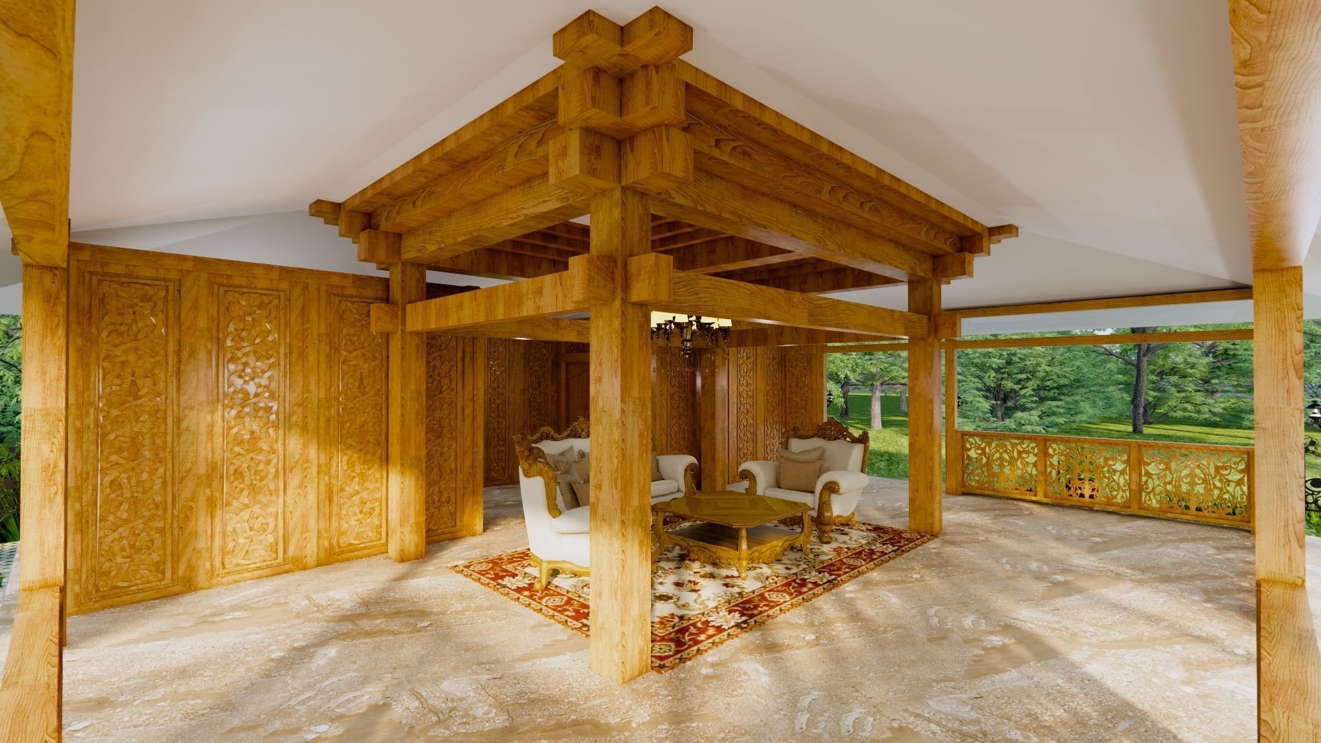 Joglo Traditional Java Wood House Design 3D model | CGTrader