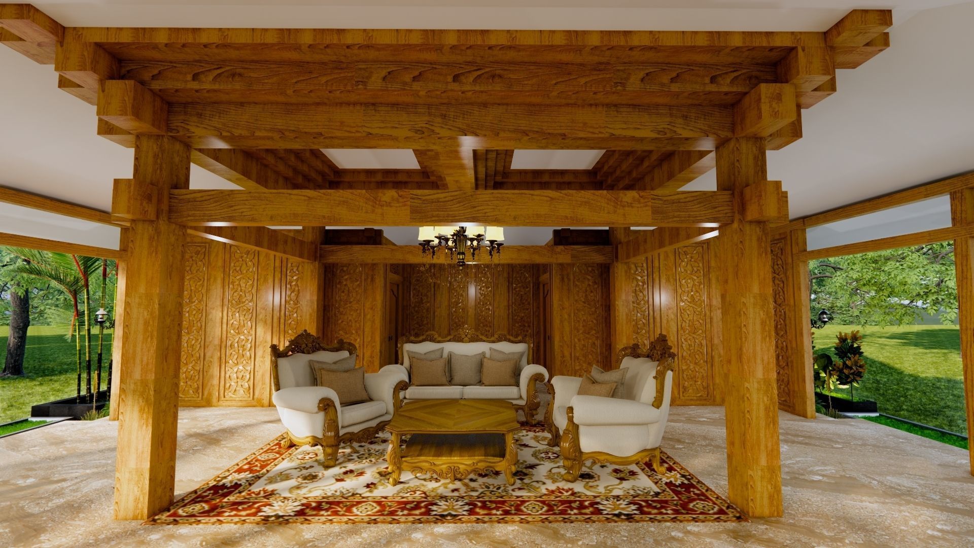 Joglo Traditional Java Wood House Design 3D model | CGTrader