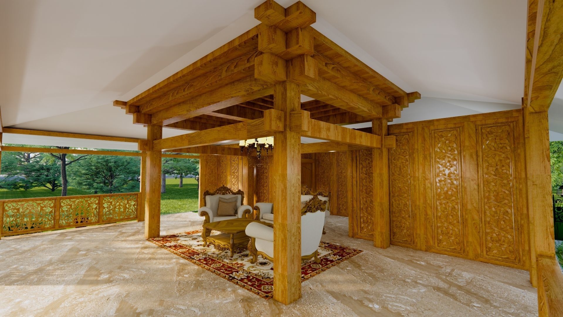 Joglo Traditional Java Wood House Design 3D model | CGTrader