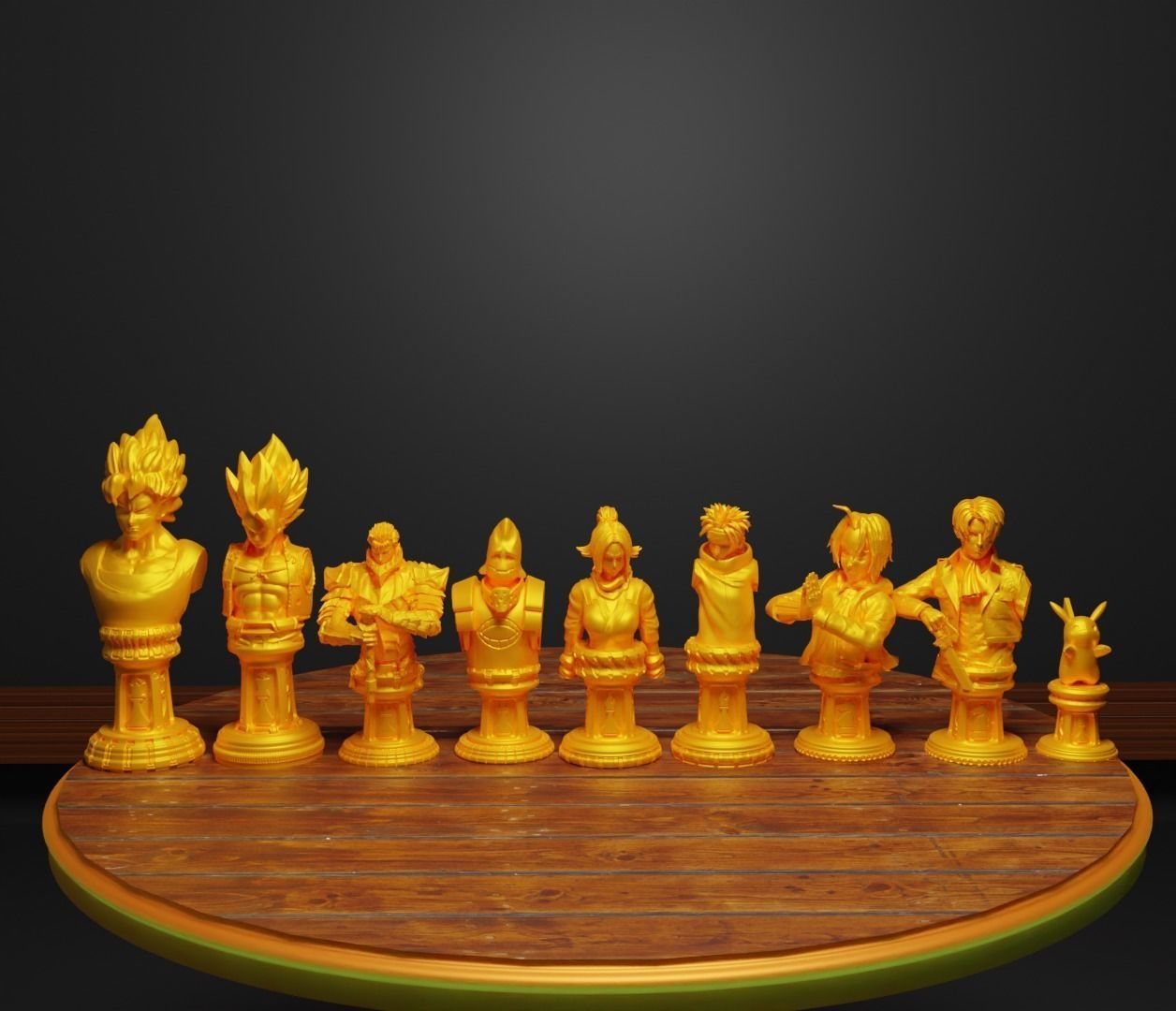 Anime Figure Chess Set Anime Character Chess Pieces 3D model 3D ...