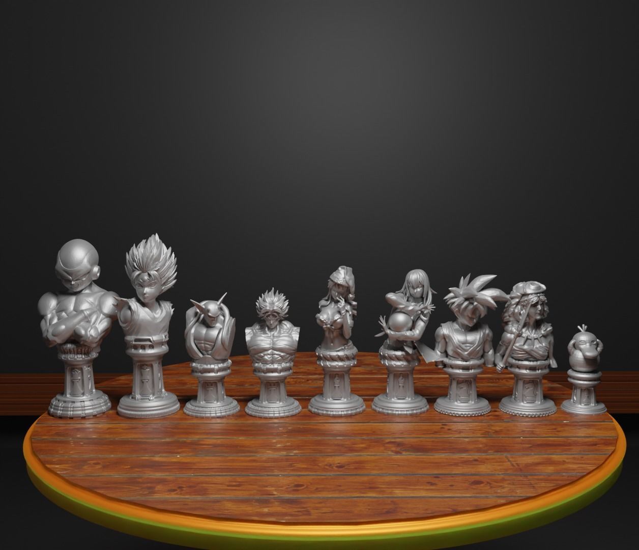 Anime Figure Chess Set Anime Character Chess Pieces 3D model 3D ...