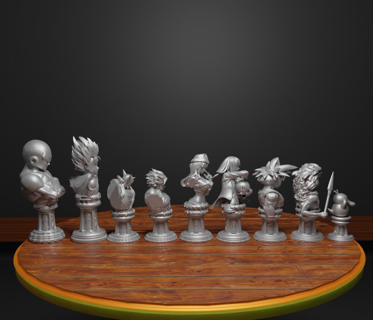 Anime Figure Chess Set Anime Character Chess Pieces 3D model 3D ...