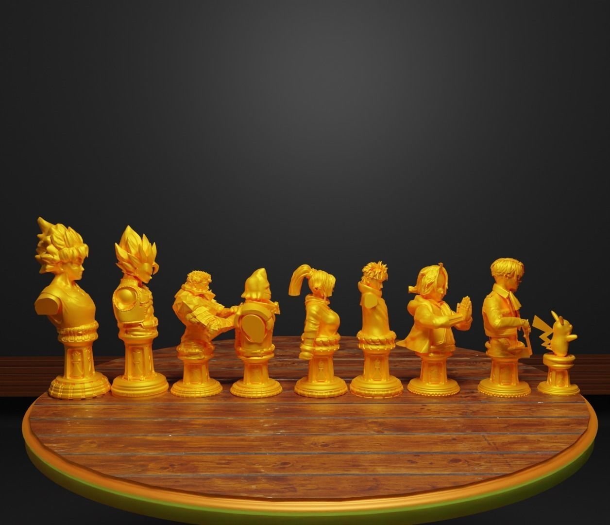 Anime Figure Chess Set Anime Character Chess Pieces 3D model 3D ...