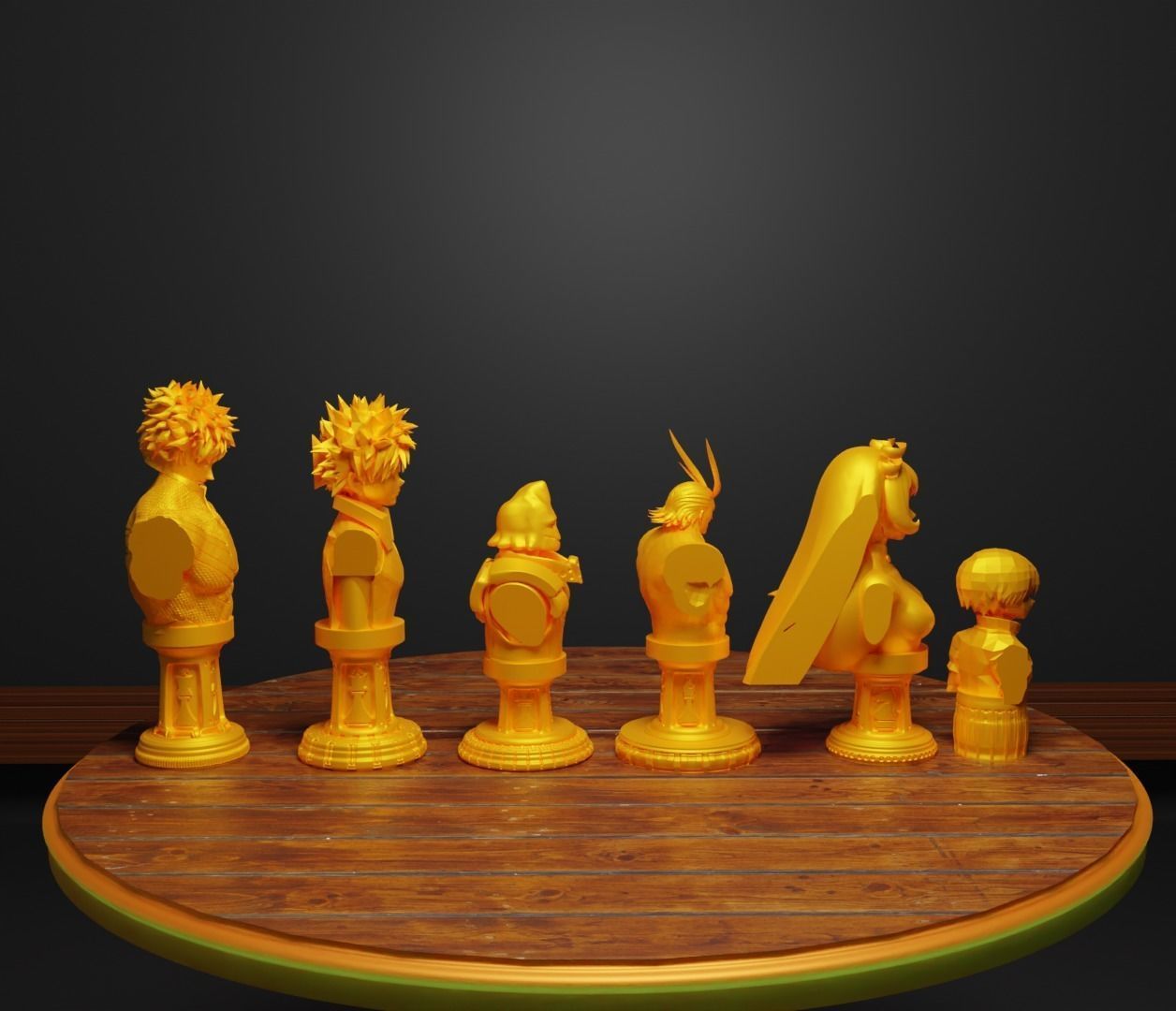 Anime Figure Chess Set Anime Character Chess Pieces 3D model 3D ...