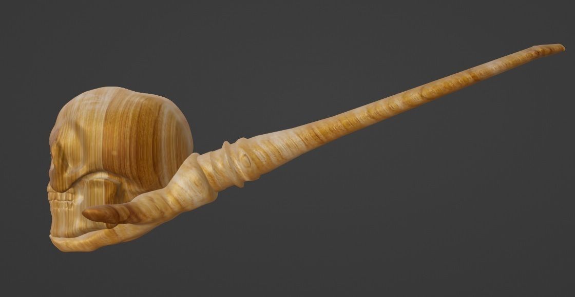 Pipe smoking skull 3D model 3D printable | CGTrader
