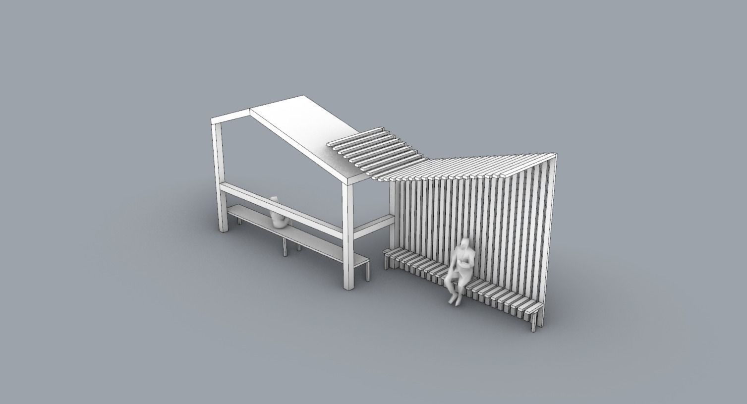 Custom Bus Stop Bench free 3D model 3D printable | CGTrader