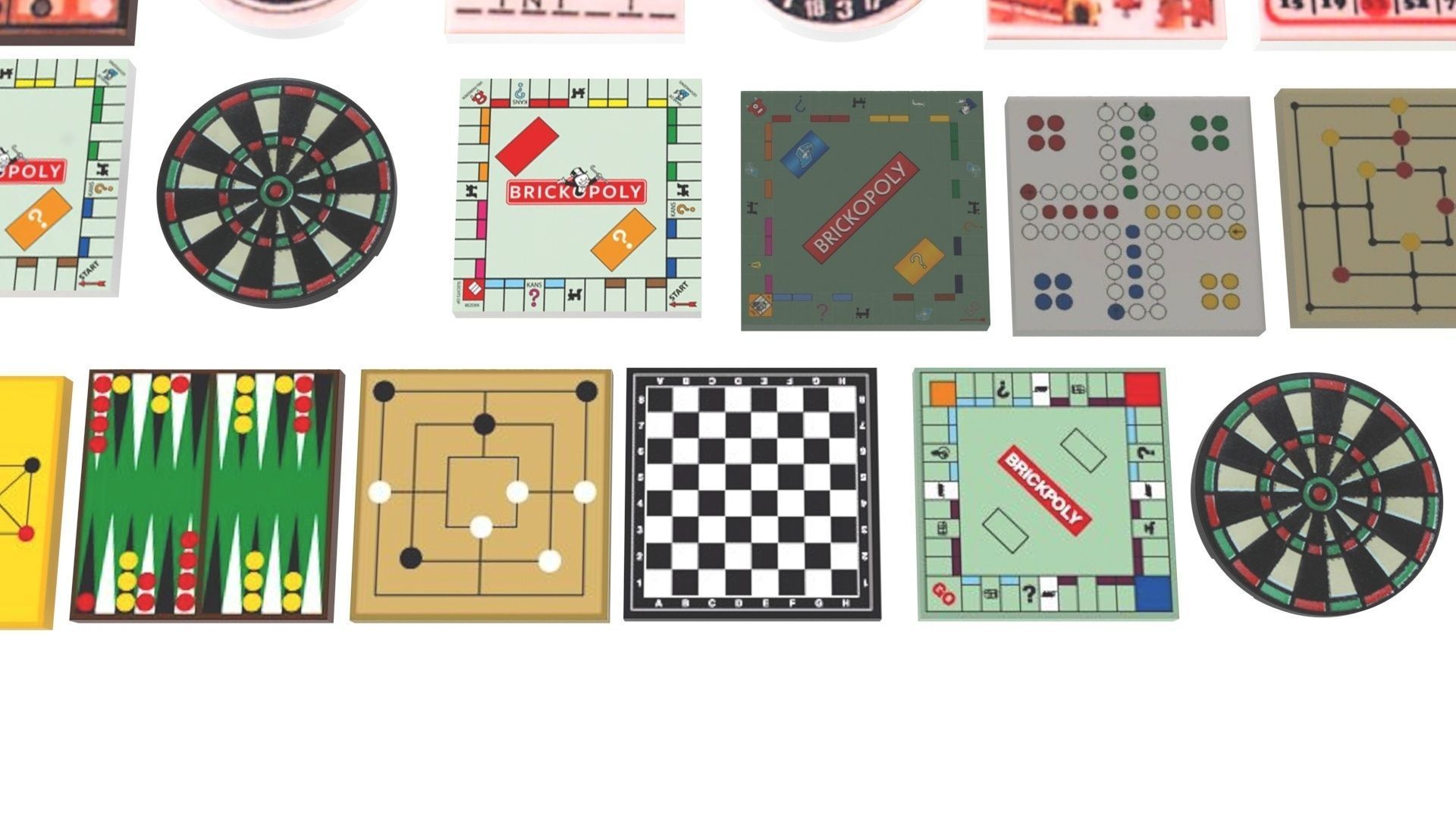 Board Games Lego Tiles Set 3D model | CGTrader