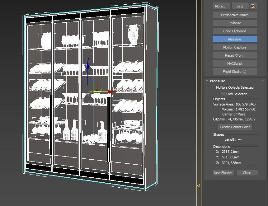 Cupboard With Dishes Wines 3D model | CGTrader