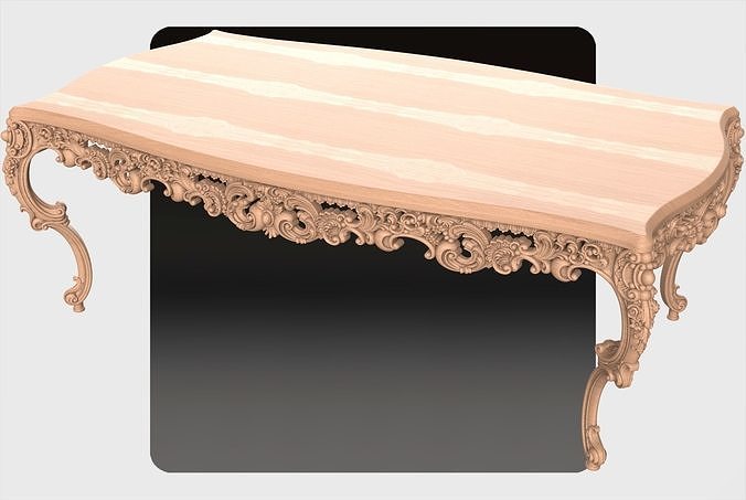 Carved dinner table for CNC 03 3D model | CGTrader