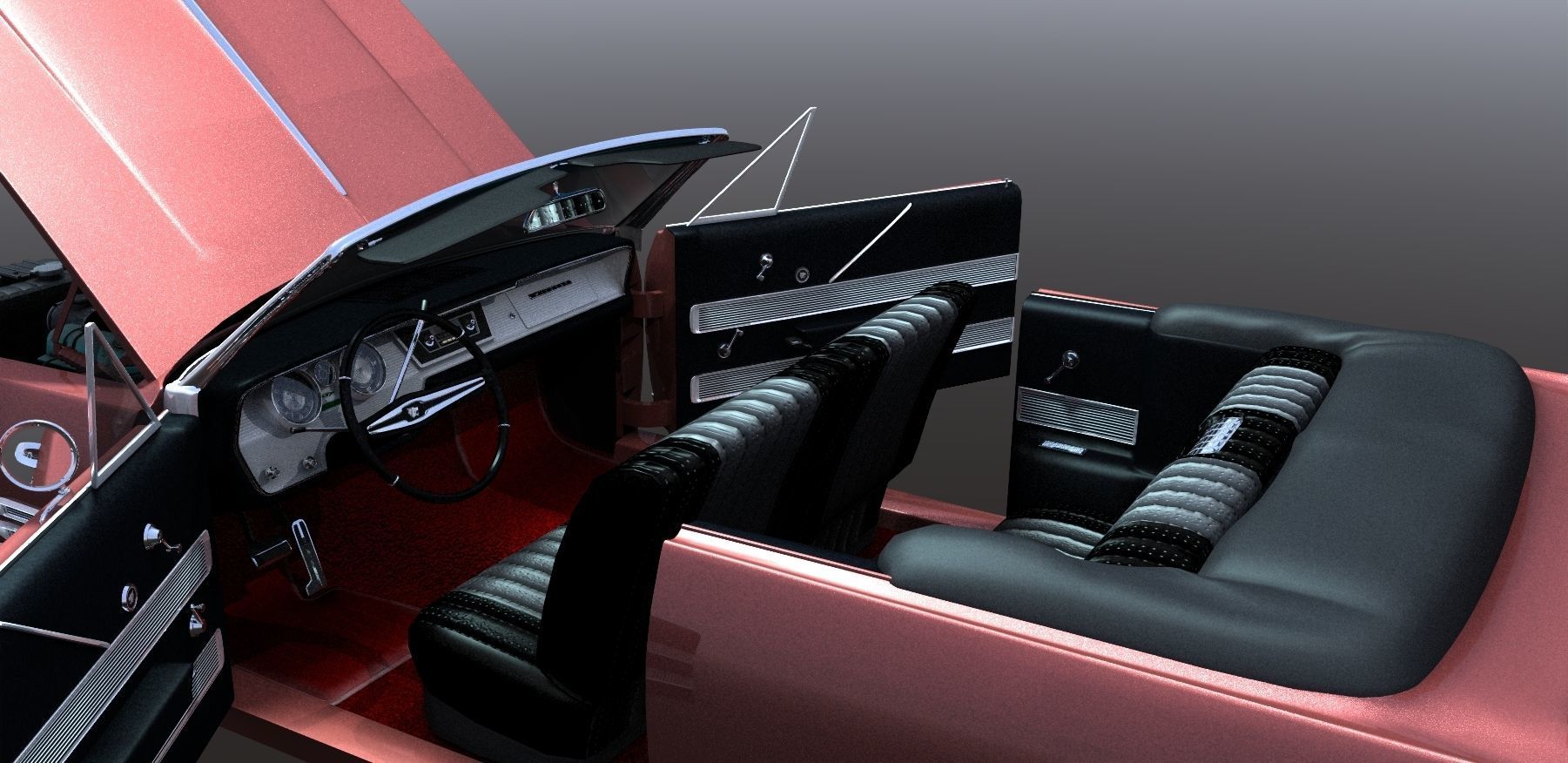 1964 convertible 3D model rigged | CGTrader