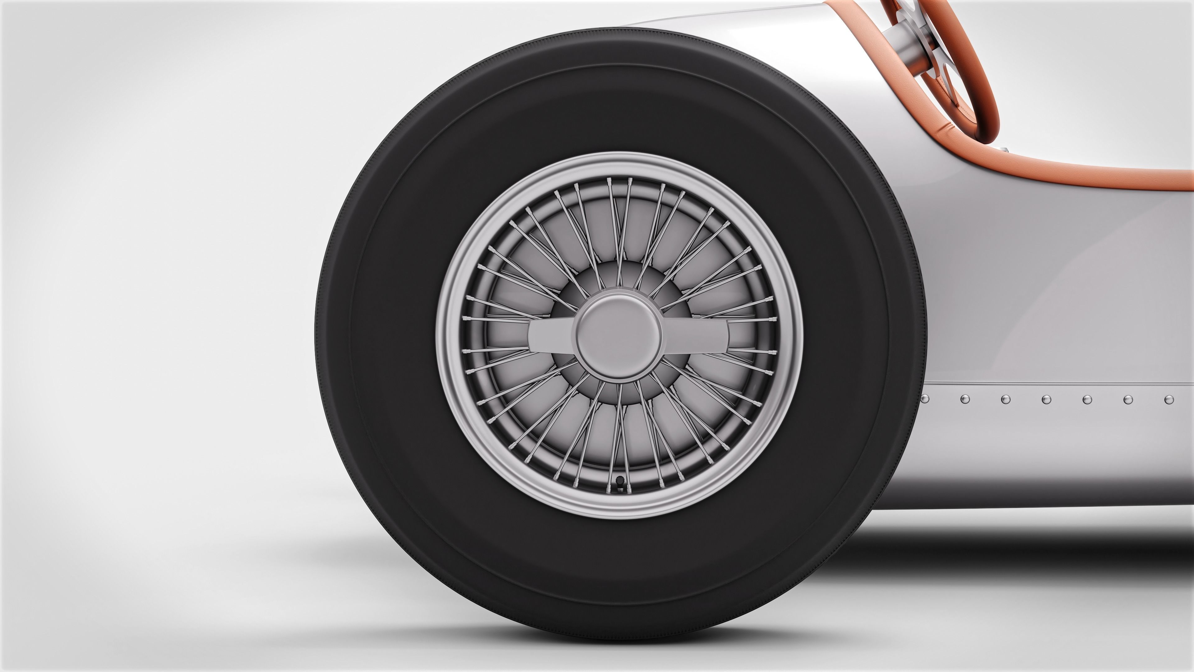 Silver Racing Push Car - Kids 3D model | CGTrader