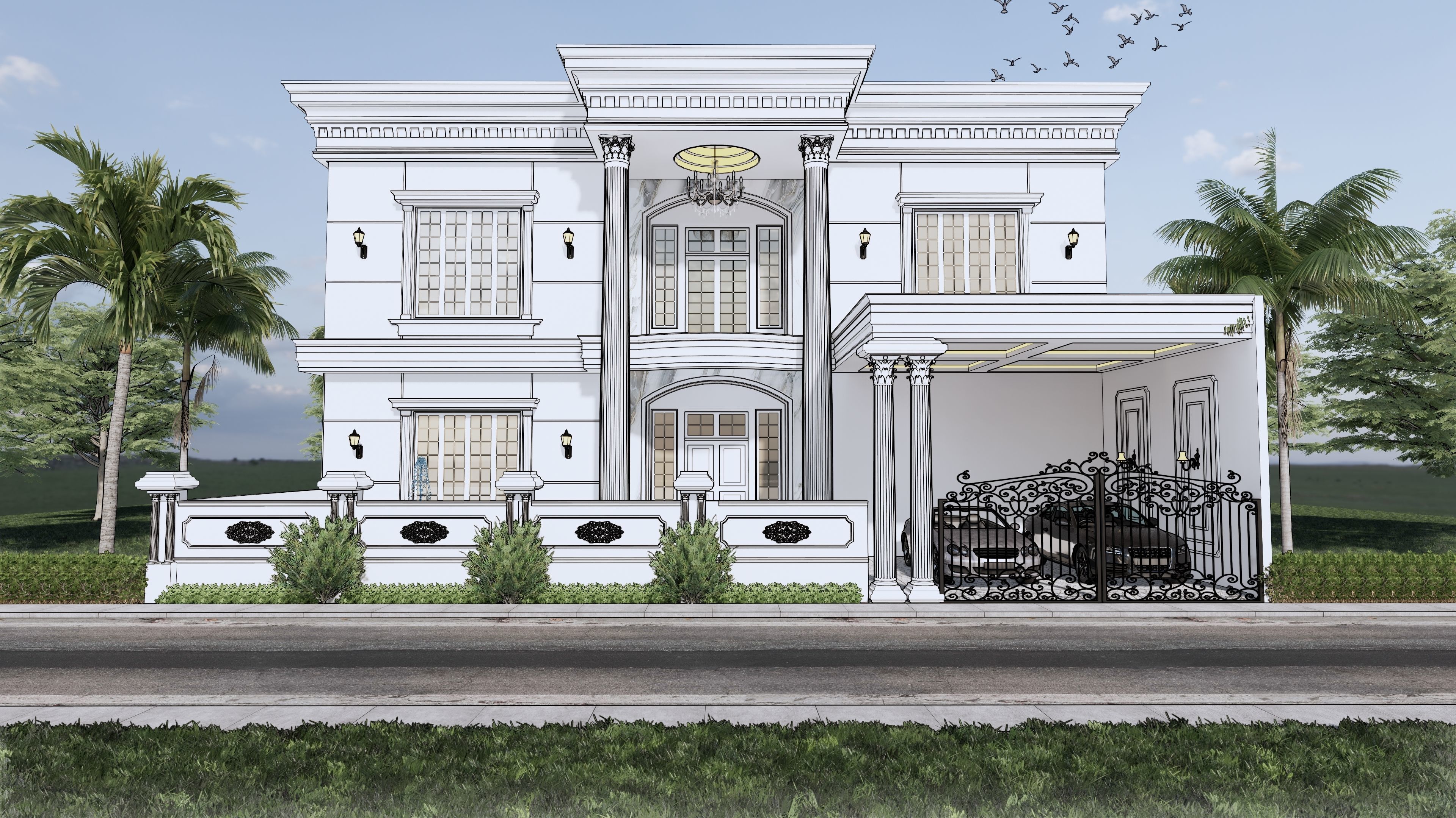 Luxury 2 Floor house design 3D model | CGTrader