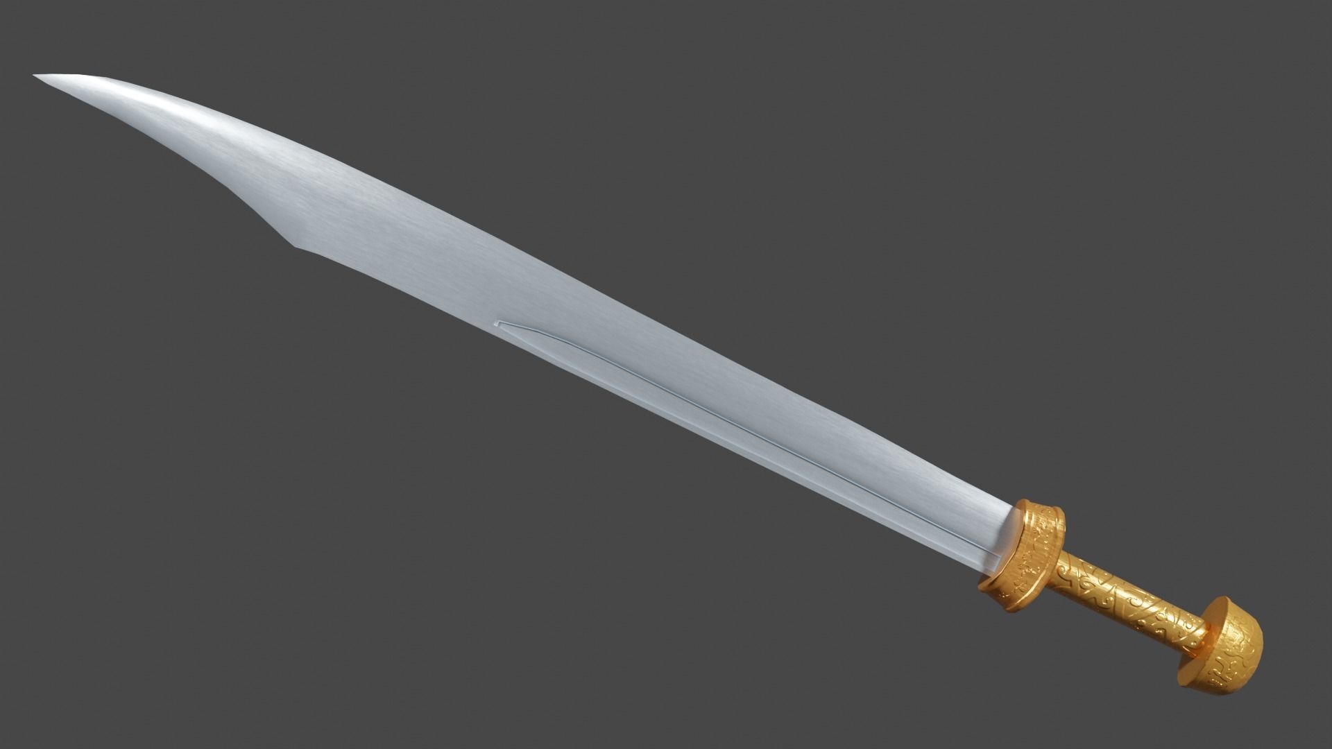 3D model Falchion sword with Langsax handle VR / AR / low-poly | CGTrader