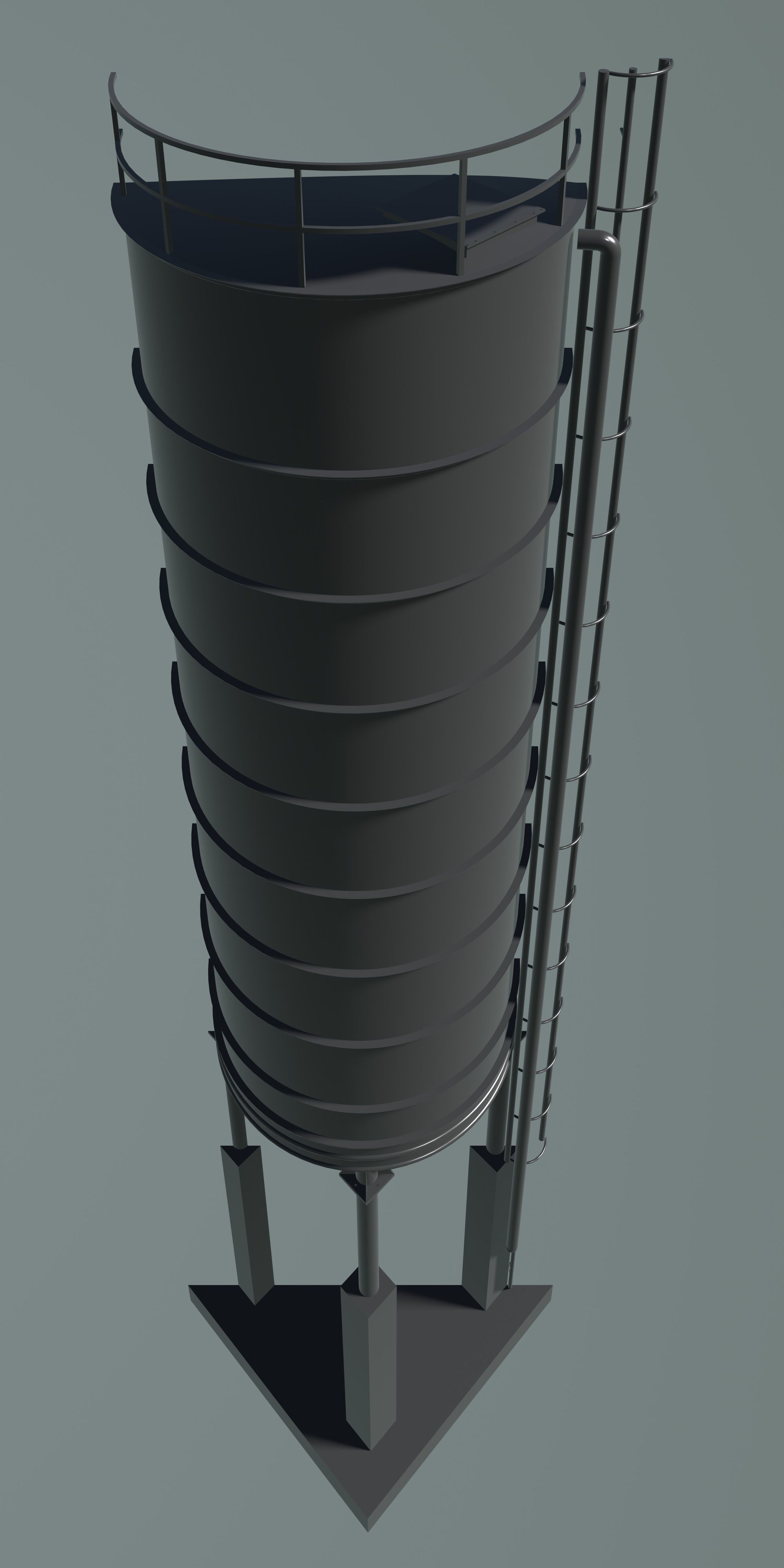 Silo in draft section cut 3D model | CGTrader