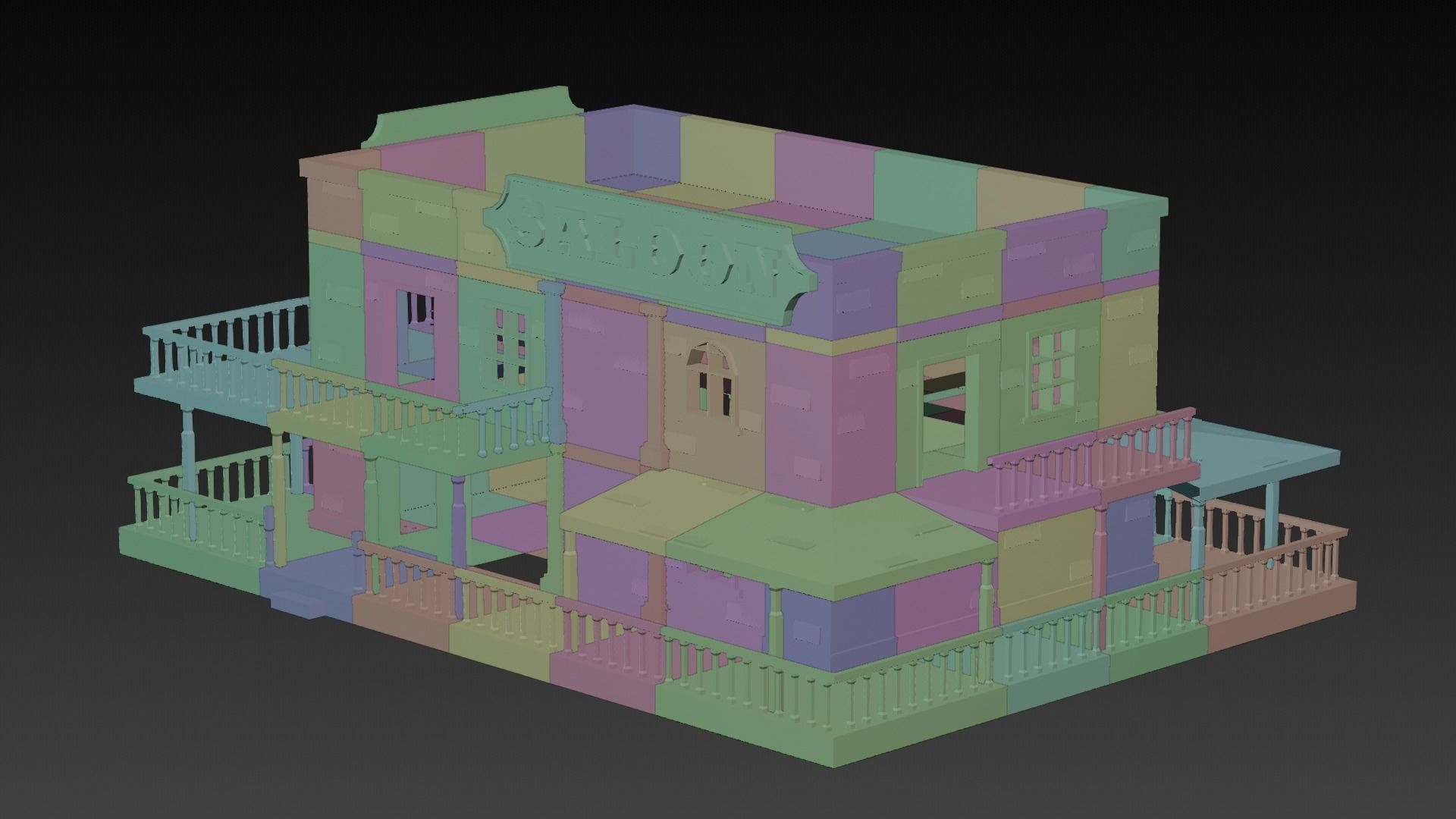 3D model Modular Building Wild West Cowboy Stylized Low Poly 3D Model ...