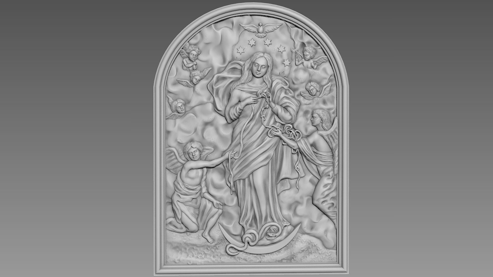 The Virgin Mary Bas-relief 3D model | CGTrader