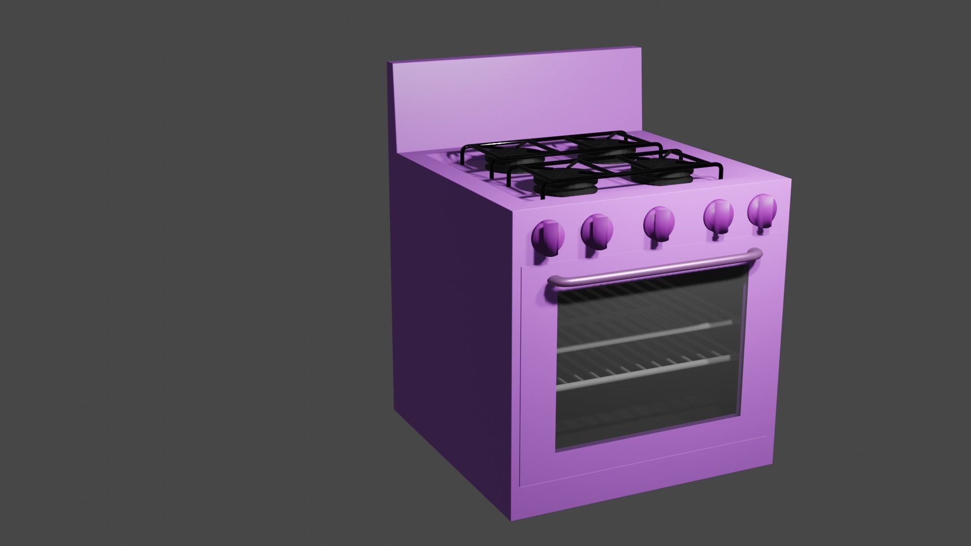 Blender Purple stove 3D model animated | CGTrader