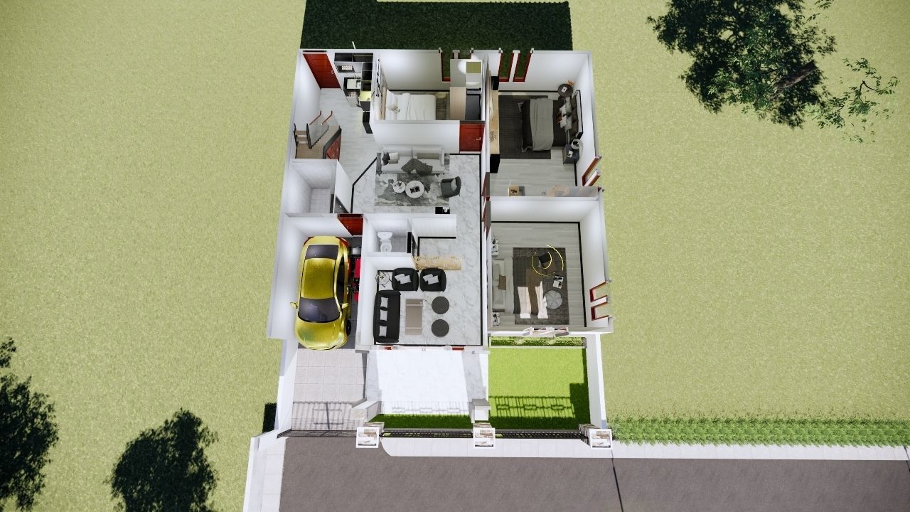 1 floor House Design Minimalis Full Interior 3D model | CGTrader