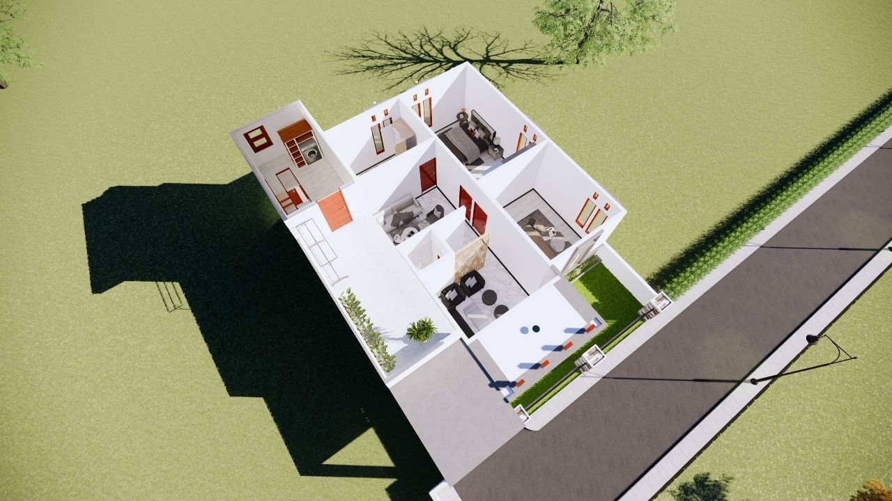 1 floor House Design Minimalis Full Interior 3D model | CGTrader