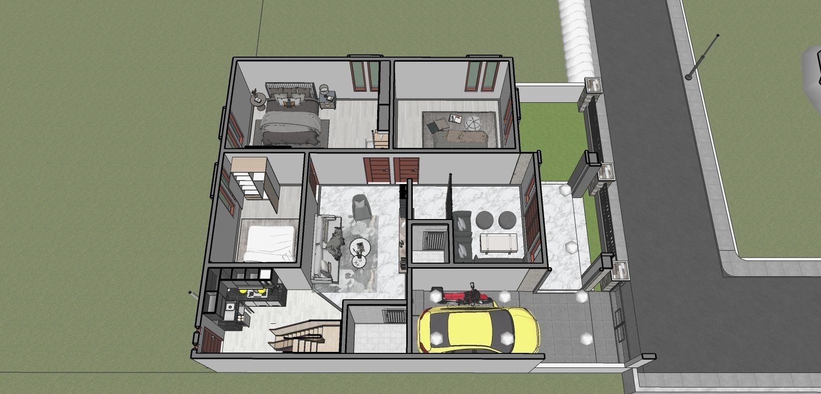 1 floor House Design Minimalis Full Interior 3D model | CGTrader