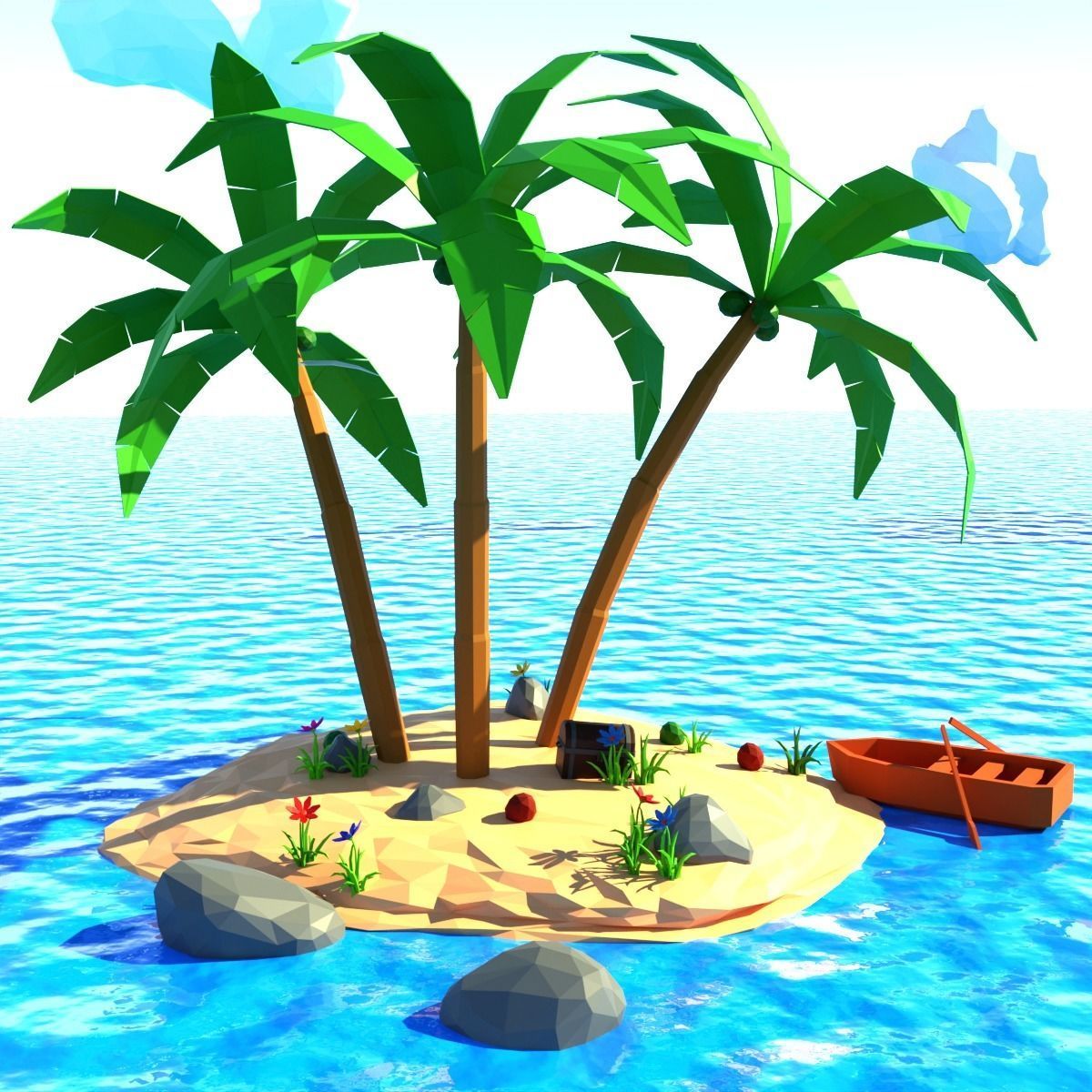 3D model Island Scene Low-poly 3D model VR / AR / low-poly | CGTrader