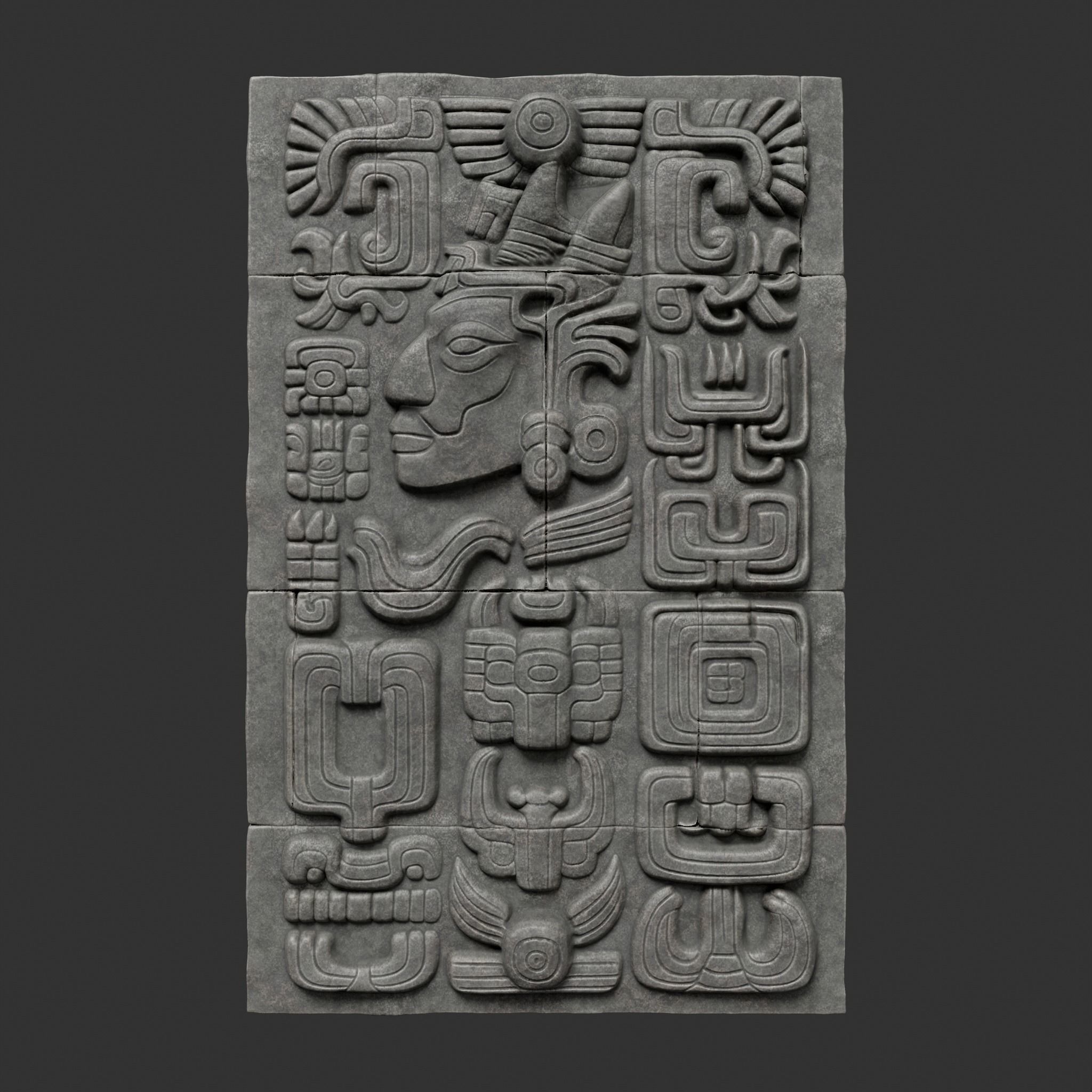 High poly Black Mayan Temple Wall 230719 3D model | CGTrader