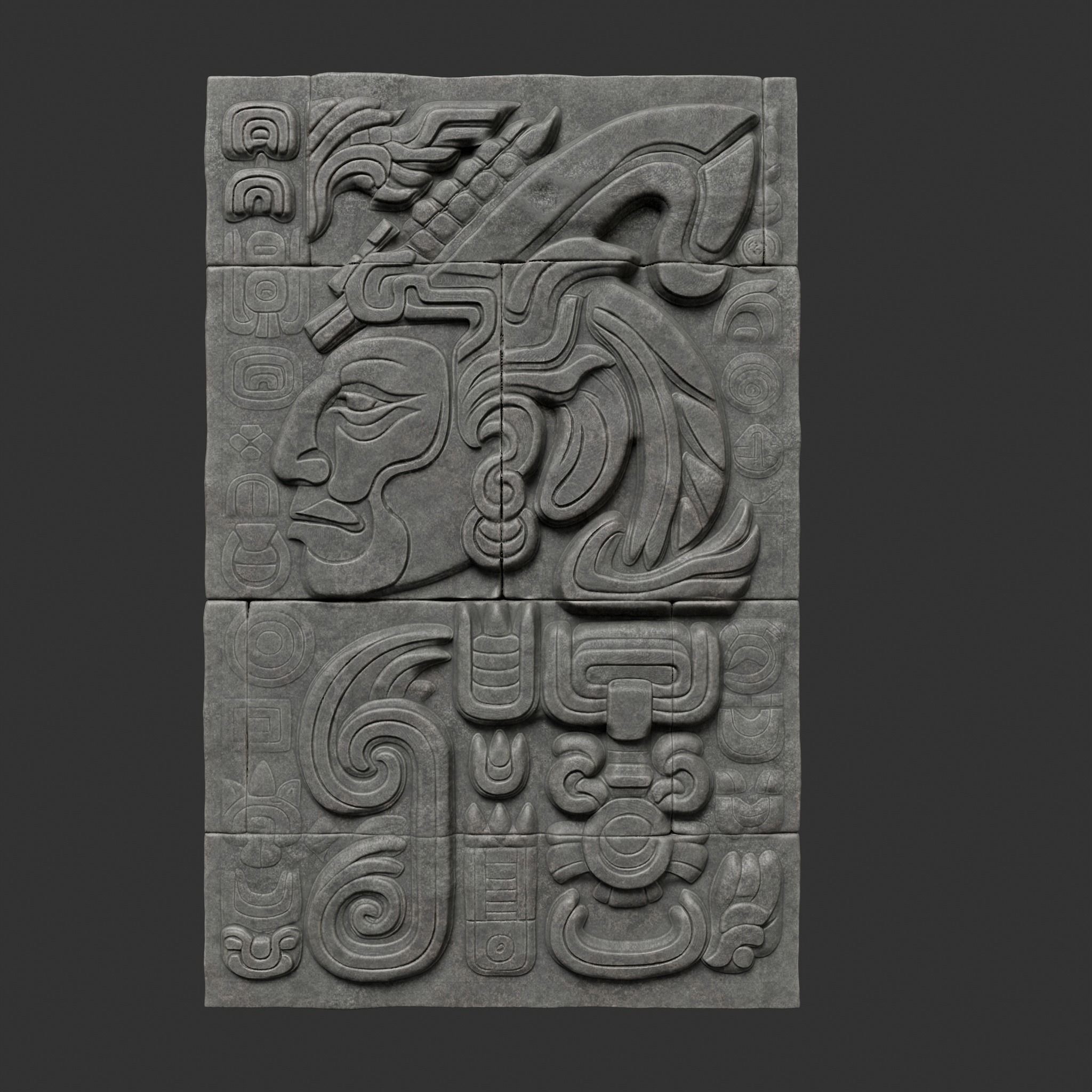 High poly Black Mayan Temple Wall 230719 3D model | CGTrader