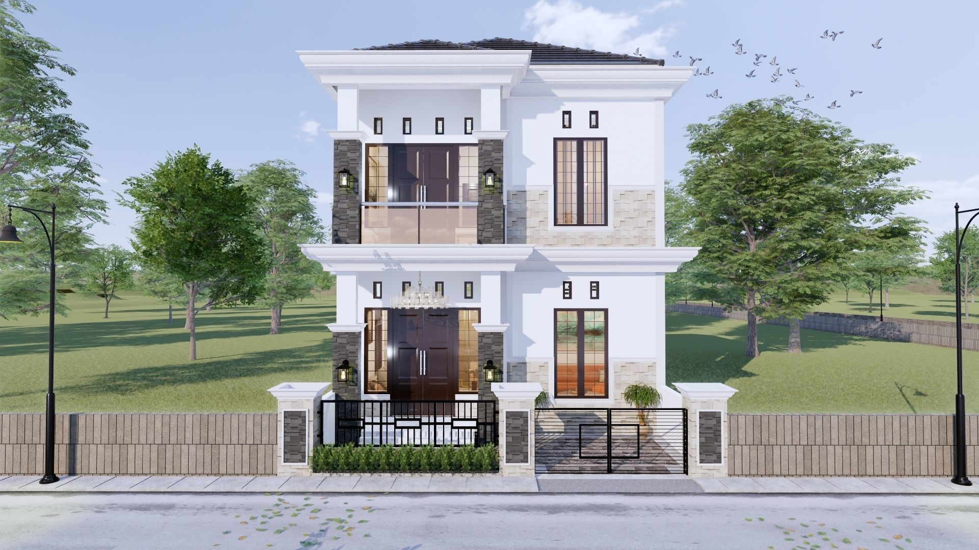 3D model 2 Floor House Full Interior with Panorama ready enscape render ...
