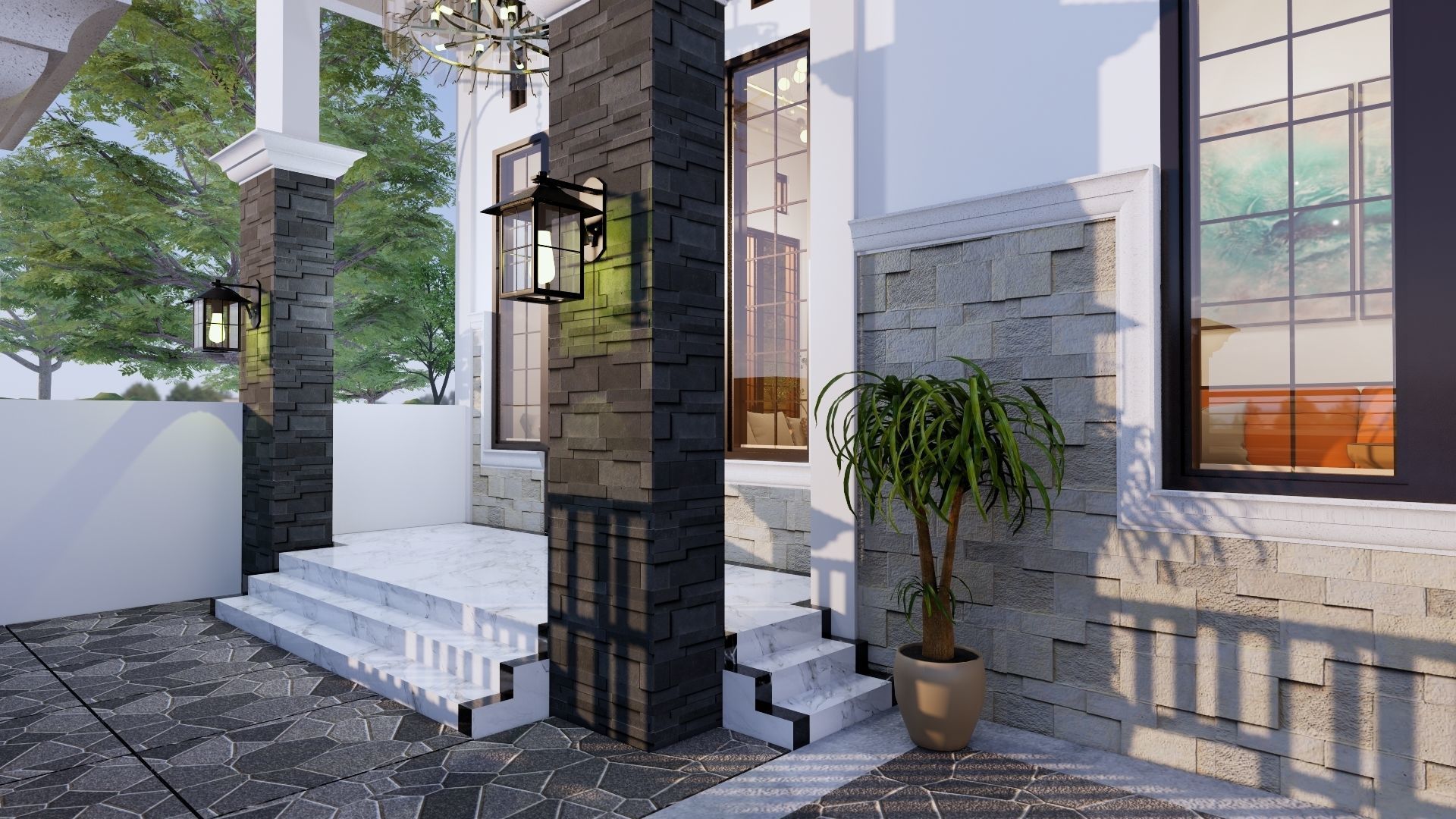 3D model 2 Floor House Full Interior with Panorama ready enscape render ...