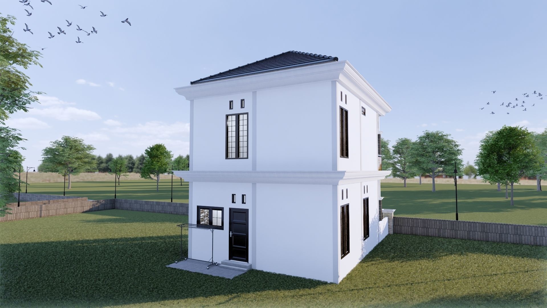 3D model 2 Floor House Full Interior with Panorama ready enscape render ...