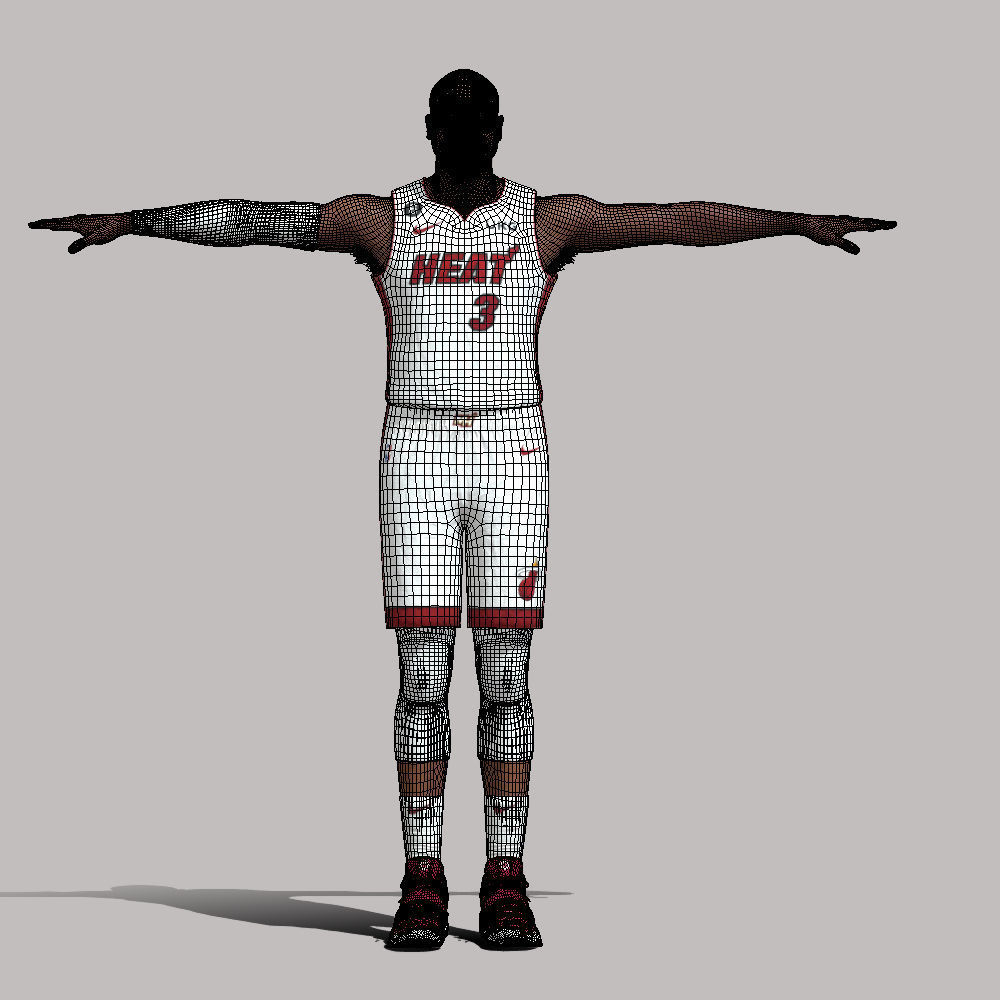 T-Pose Rigged Dwyane Wade Miami Heat 3D model animated rigged | CGTrader