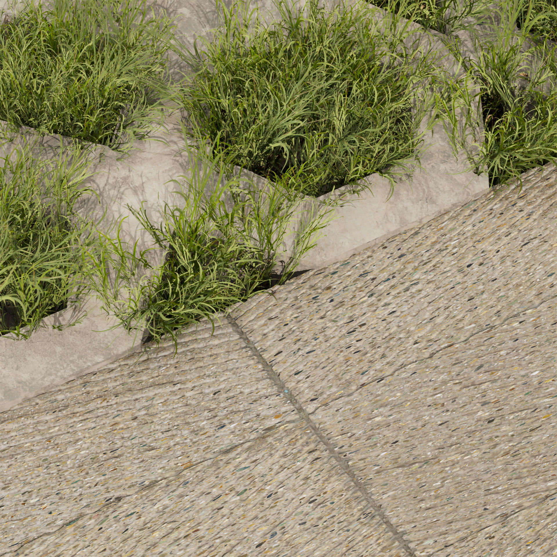 Collection plant vol 499 - concrete - tileable - grass 3D model | CGTrader