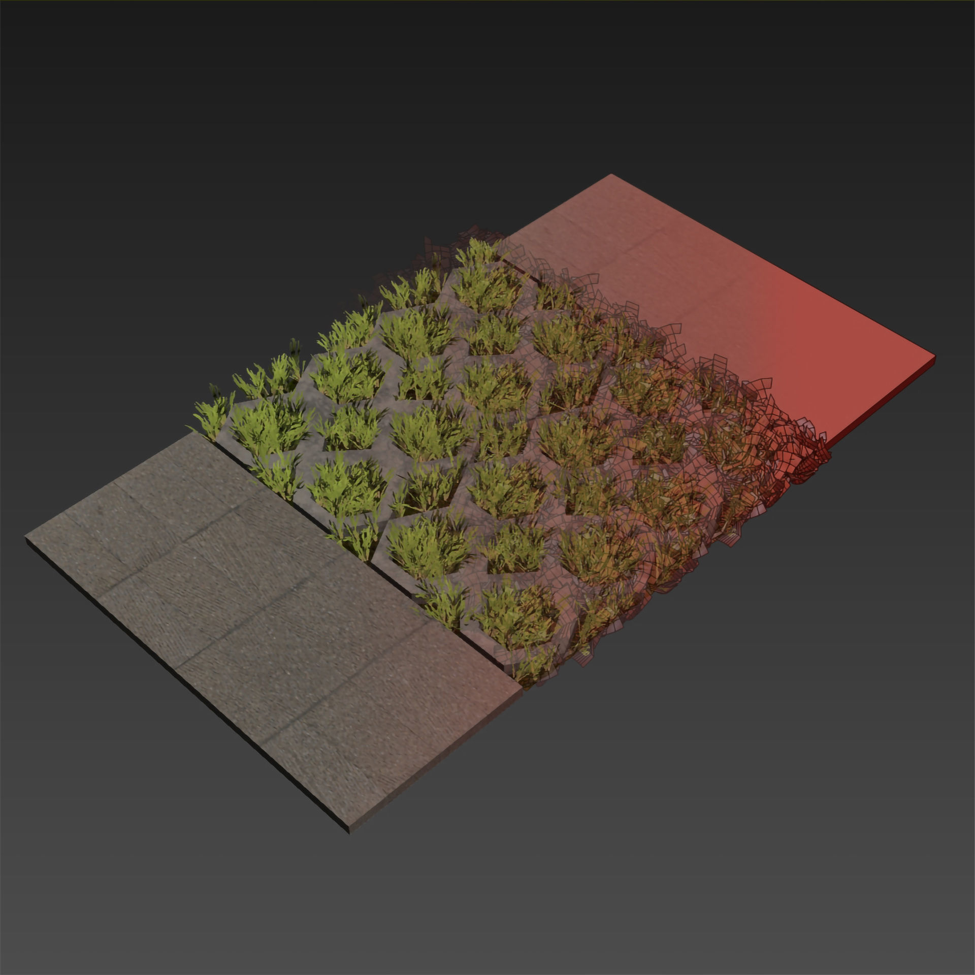 Collection plant vol 499 - concrete - tileable - grass 3D model | CGTrader