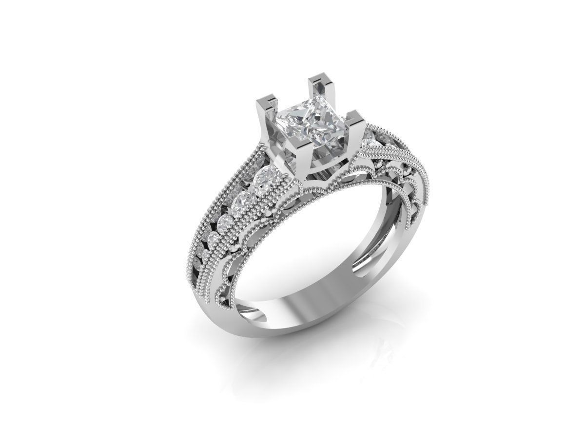 Ron Rosen Engagement wedding ring 3d cad file 3D model 3D printable ...