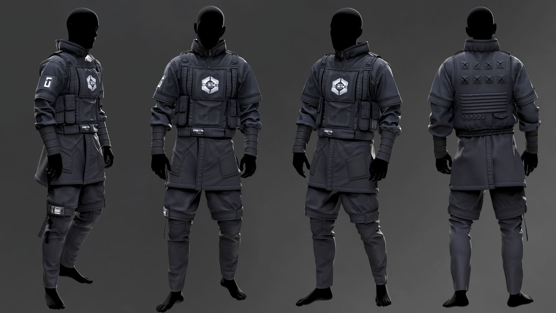 Techwear 1 3D model | CGTrader