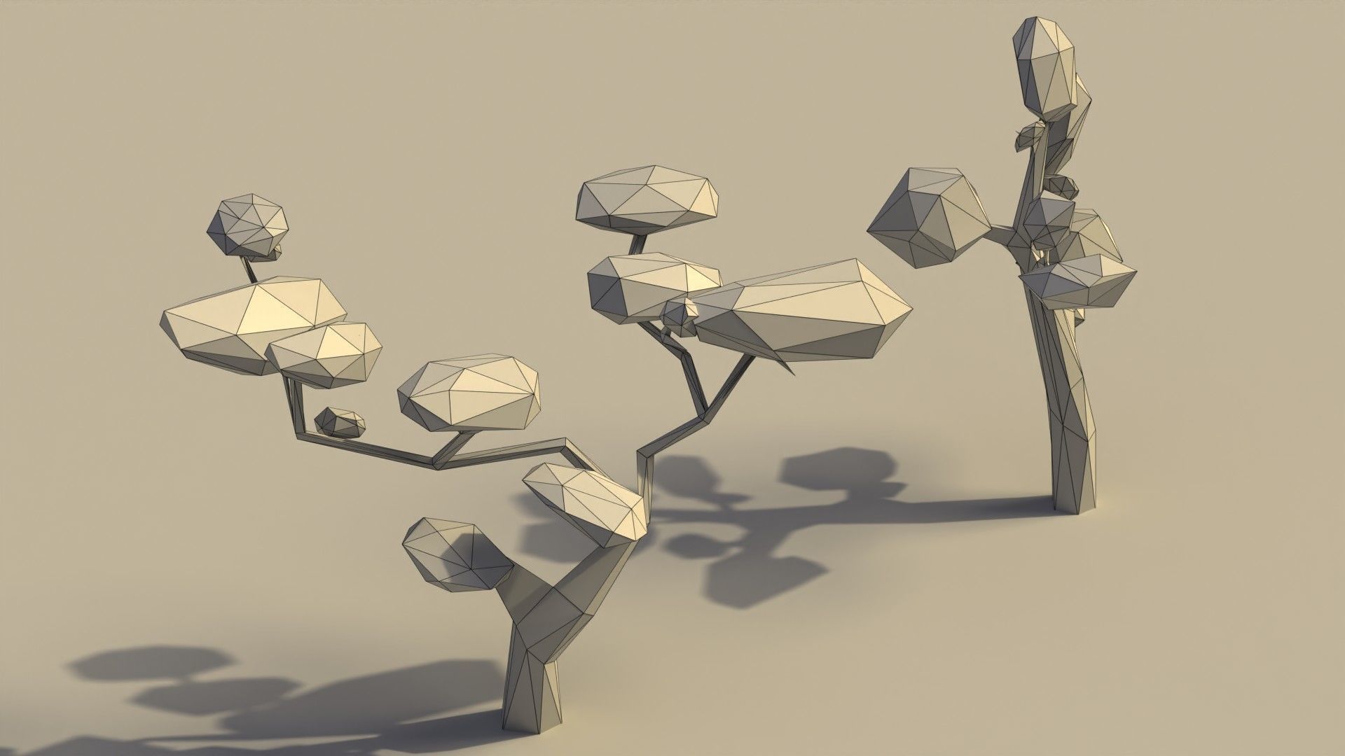 3D model Low Poly Cherry Trees VR / AR / low-poly | CGTrader