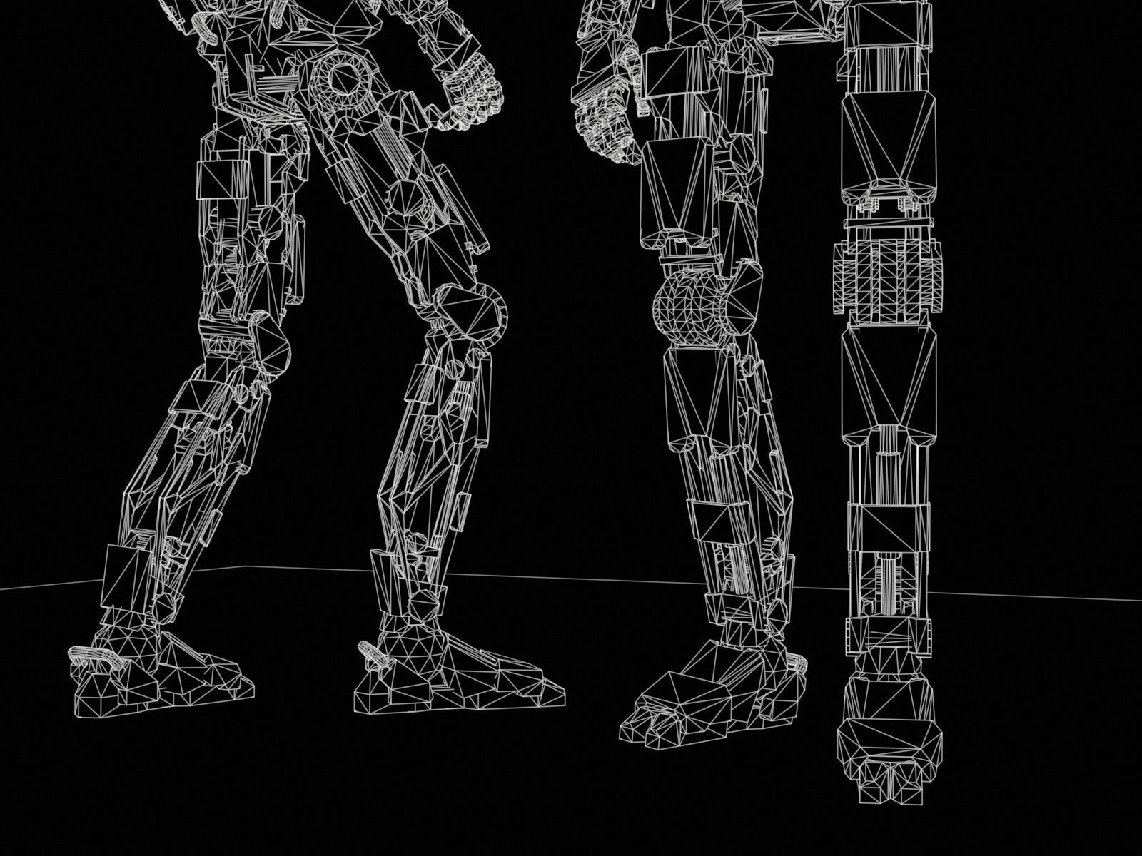 3D model Military robot character Unity UE lowpoly gameready rigged ...