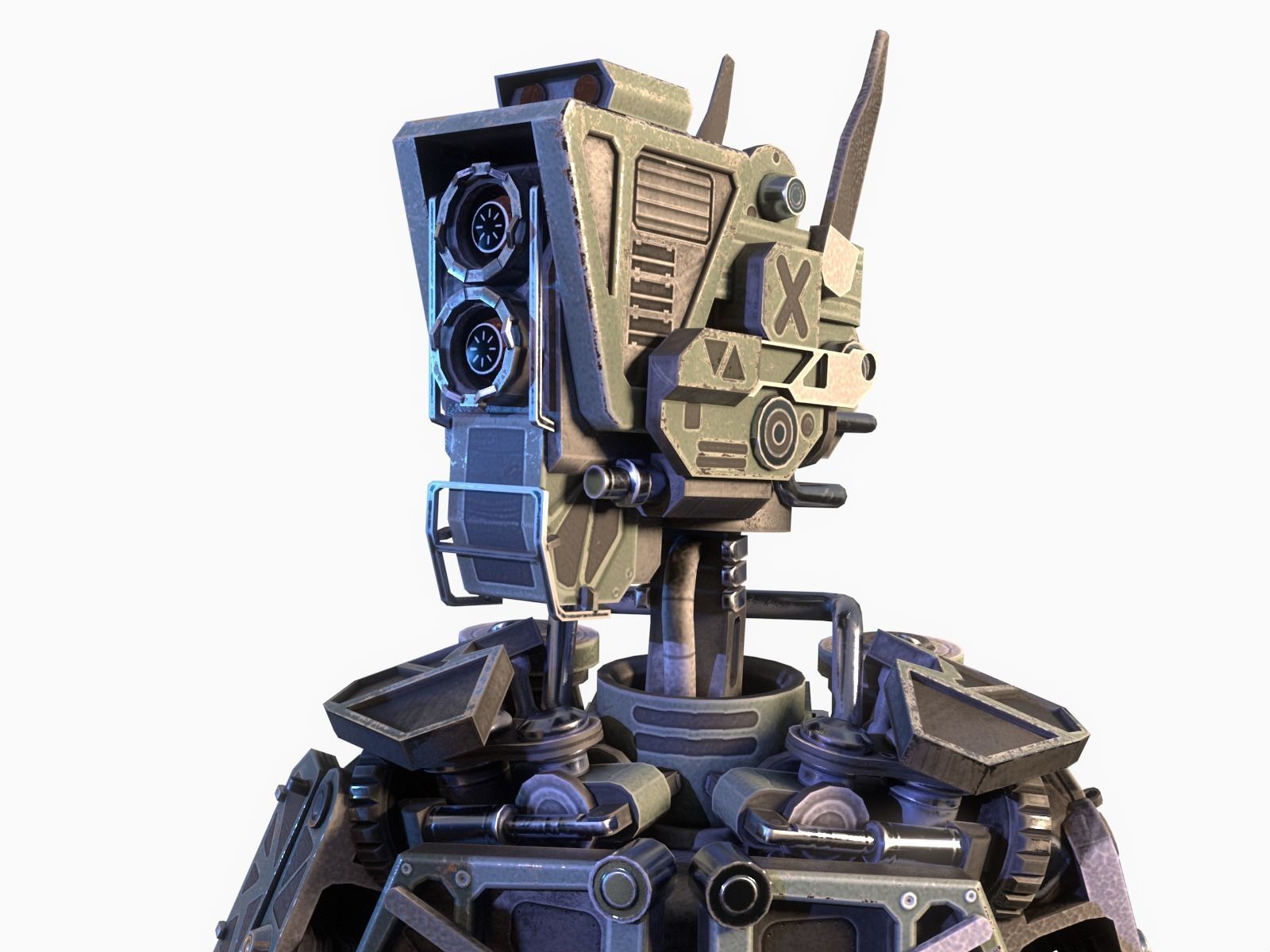 3D model Military robot character Unity UE lowpoly gameready rigged ...