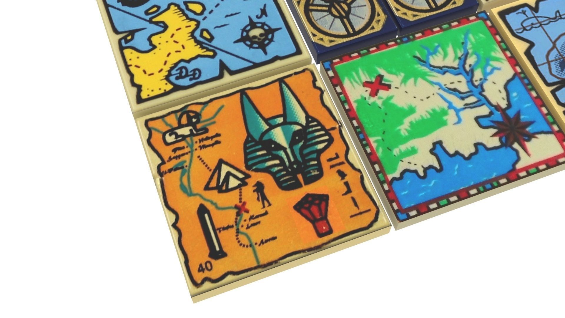 Treasure Adventure Lego Tiles Set 3D model | CGTrader