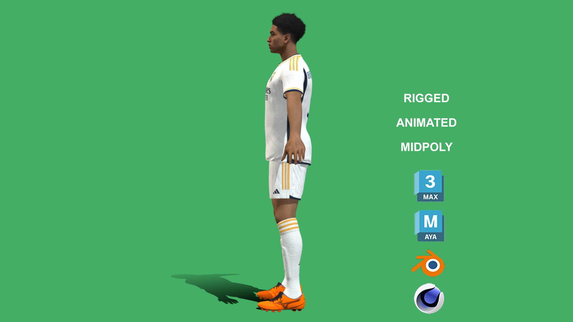 3D Rigged Jude Bellingham Real Madrid 2024 3D model animated rigged ...