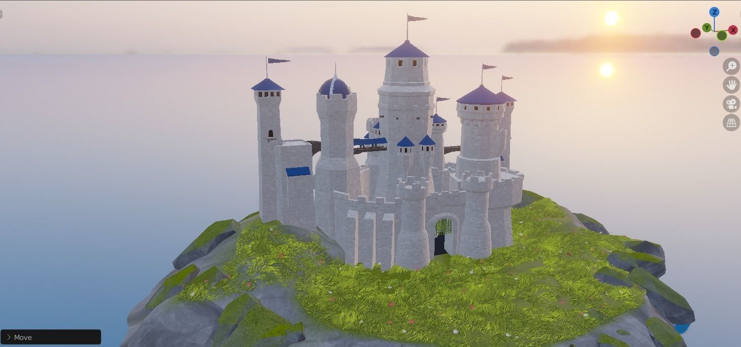 3D model Medival castle VR / AR / low-poly | CGTrader