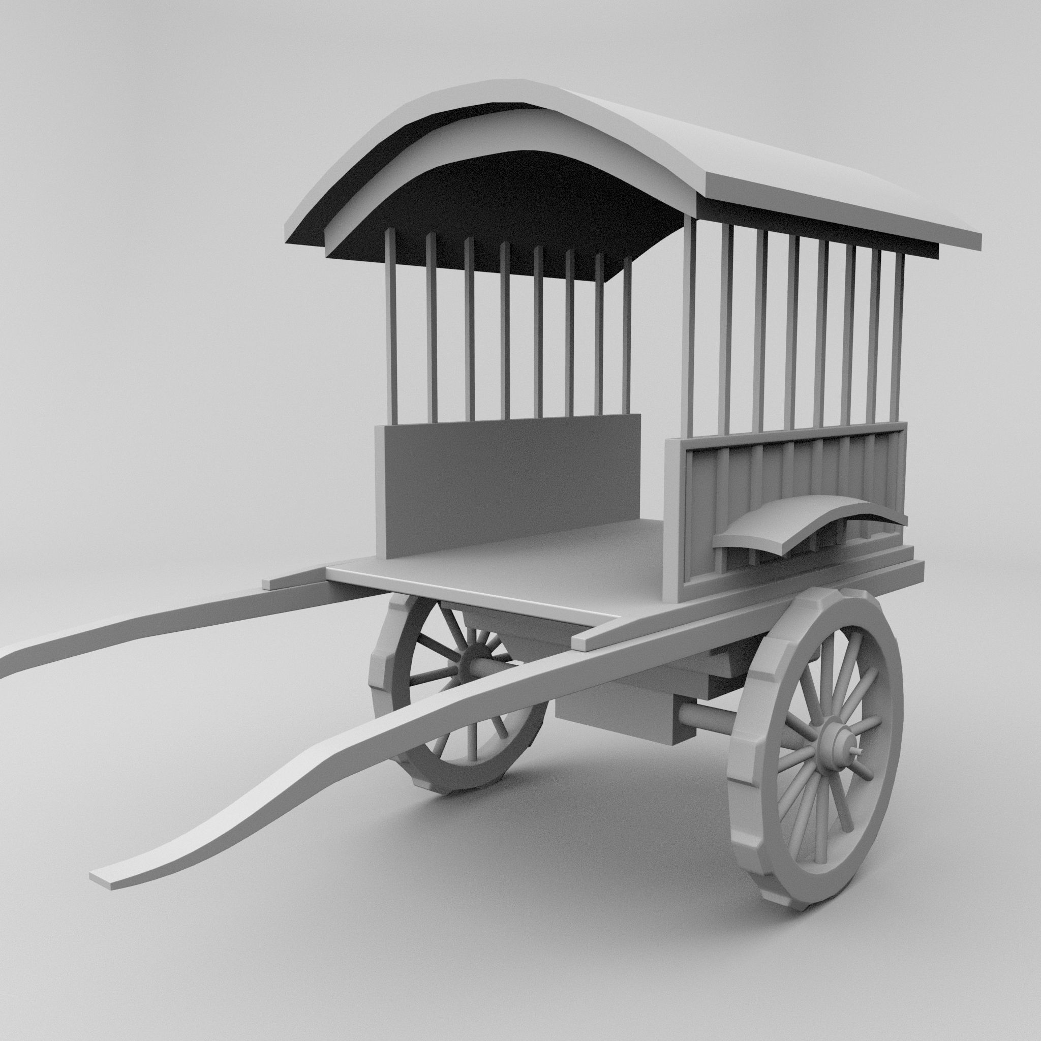 Medieval Wooden Horse Cart 3D model | CGTrader