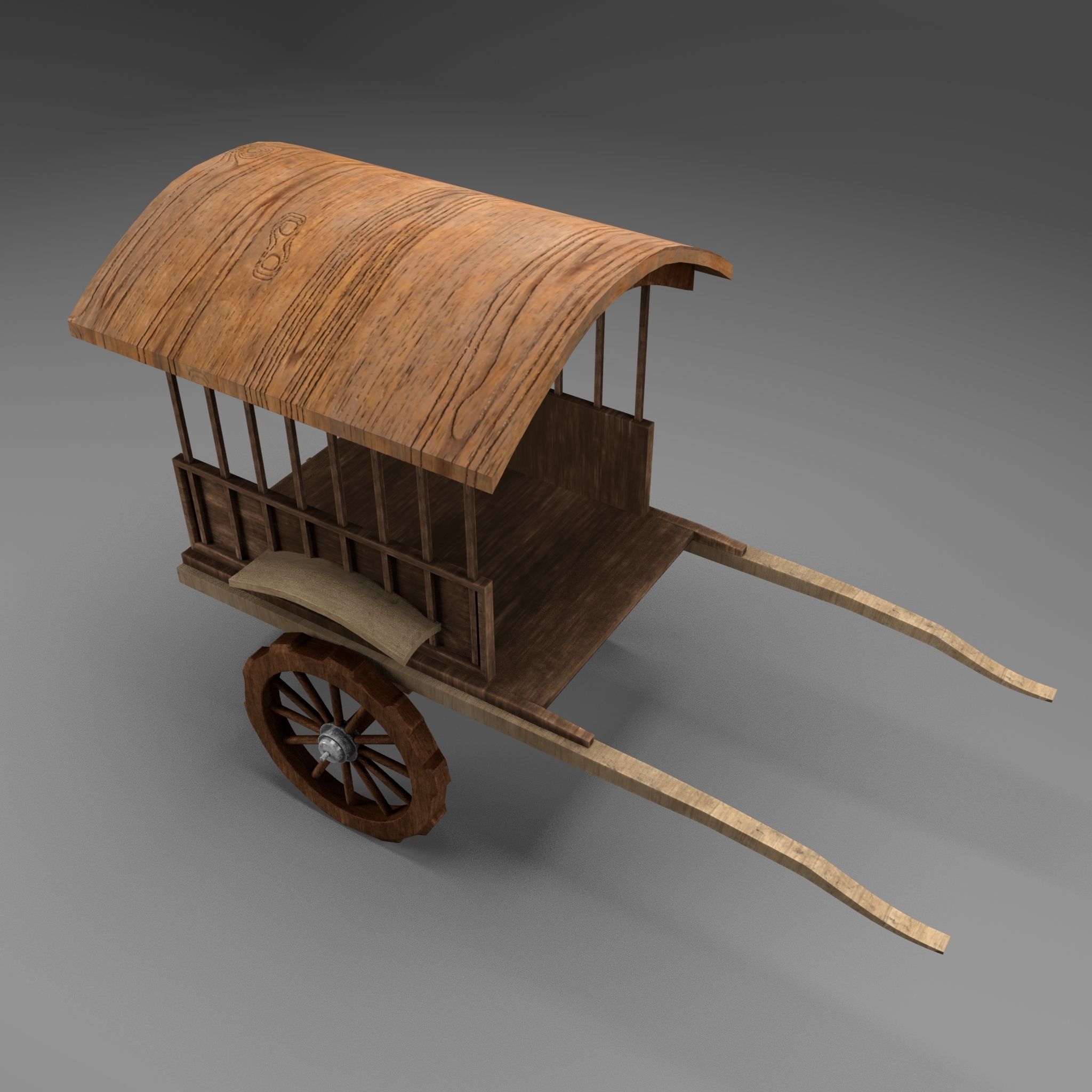 Medieval Wooden Horse Cart 3D model | CGTrader