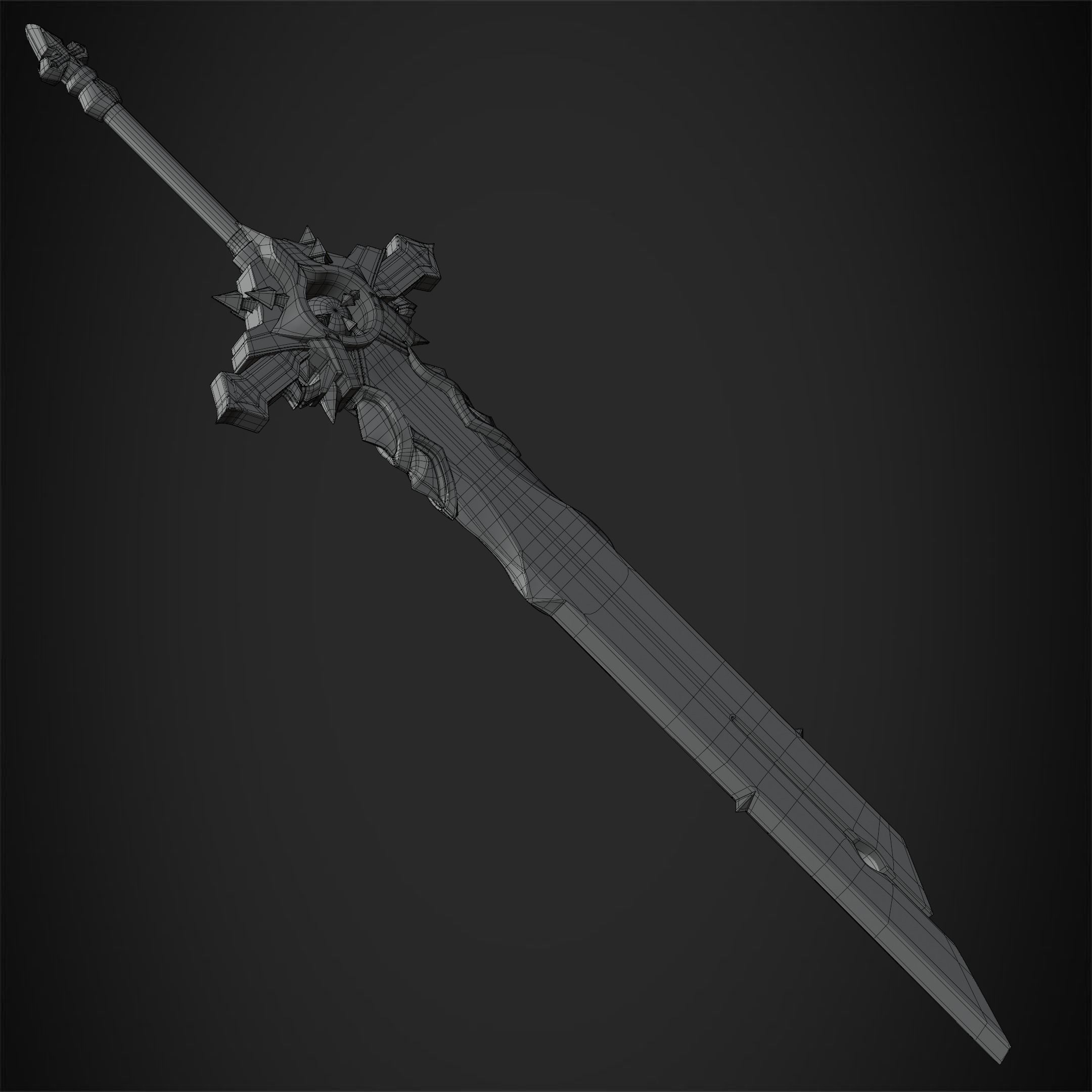 Genshin Impact Wolf Gravestone Sword for Cosplay 3D model 3D printable ...
