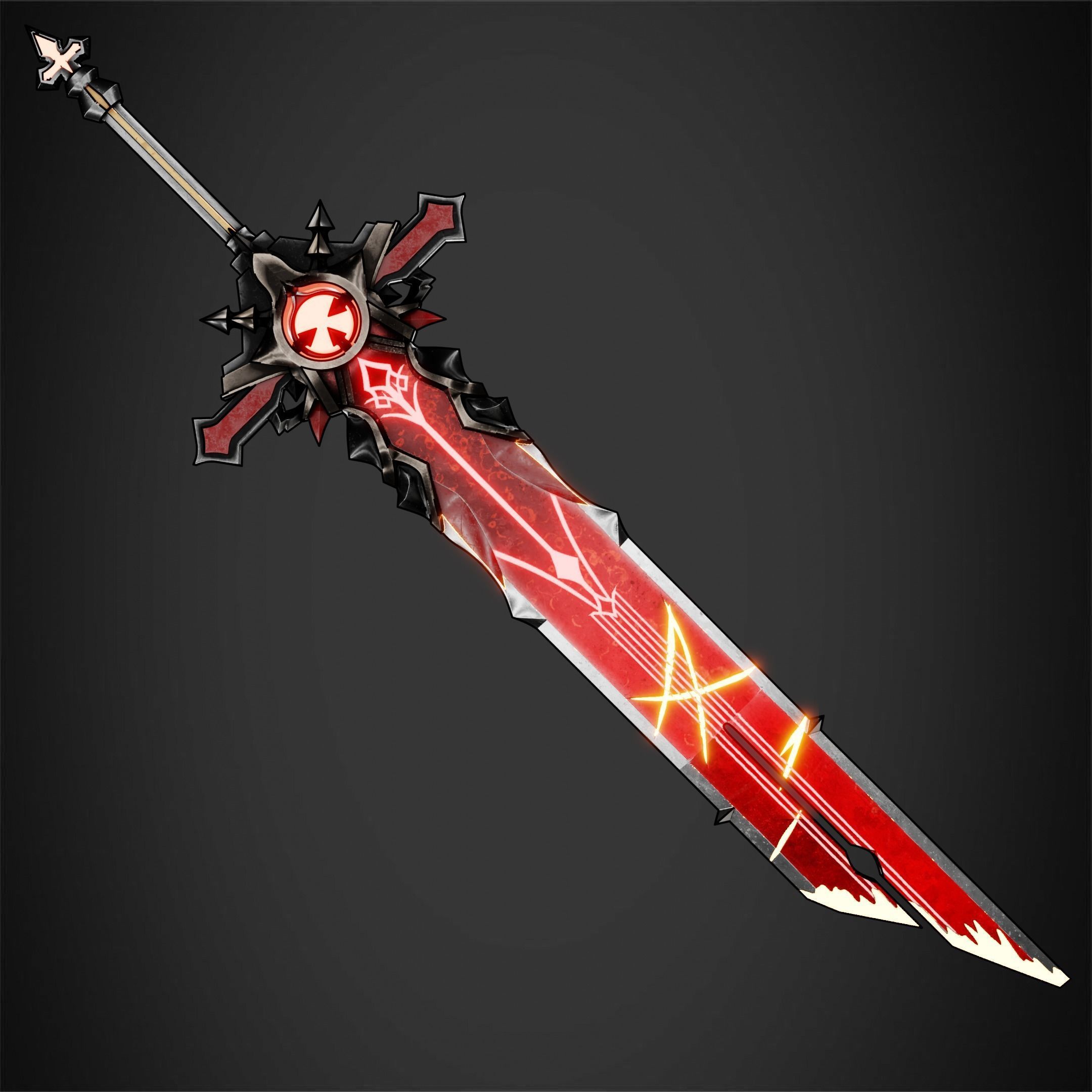 Genshin Impact Wolf Gravestone Sword for Cosplay 3D model 3D printable ...