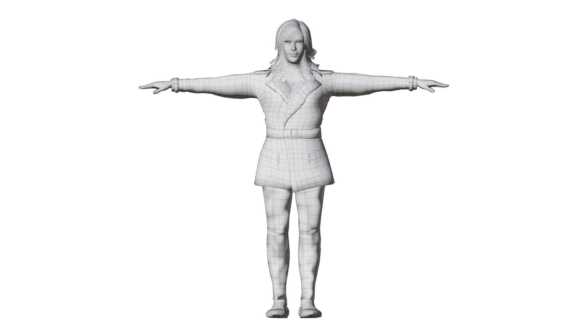 3D model Fashion Forward Trench Coat Women 3D Model VR / AR / low-poly ...