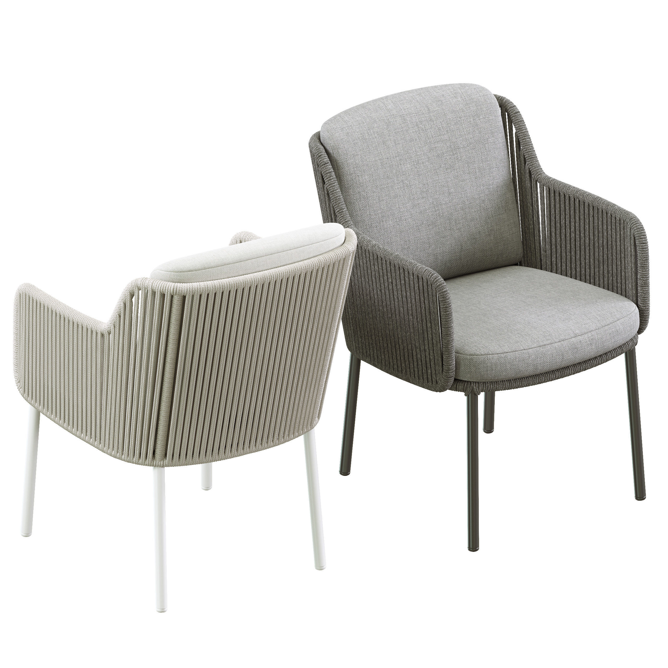 Outdoor Garden Wicker Woven Dining Chair Bernini 3D model | CGTrader
